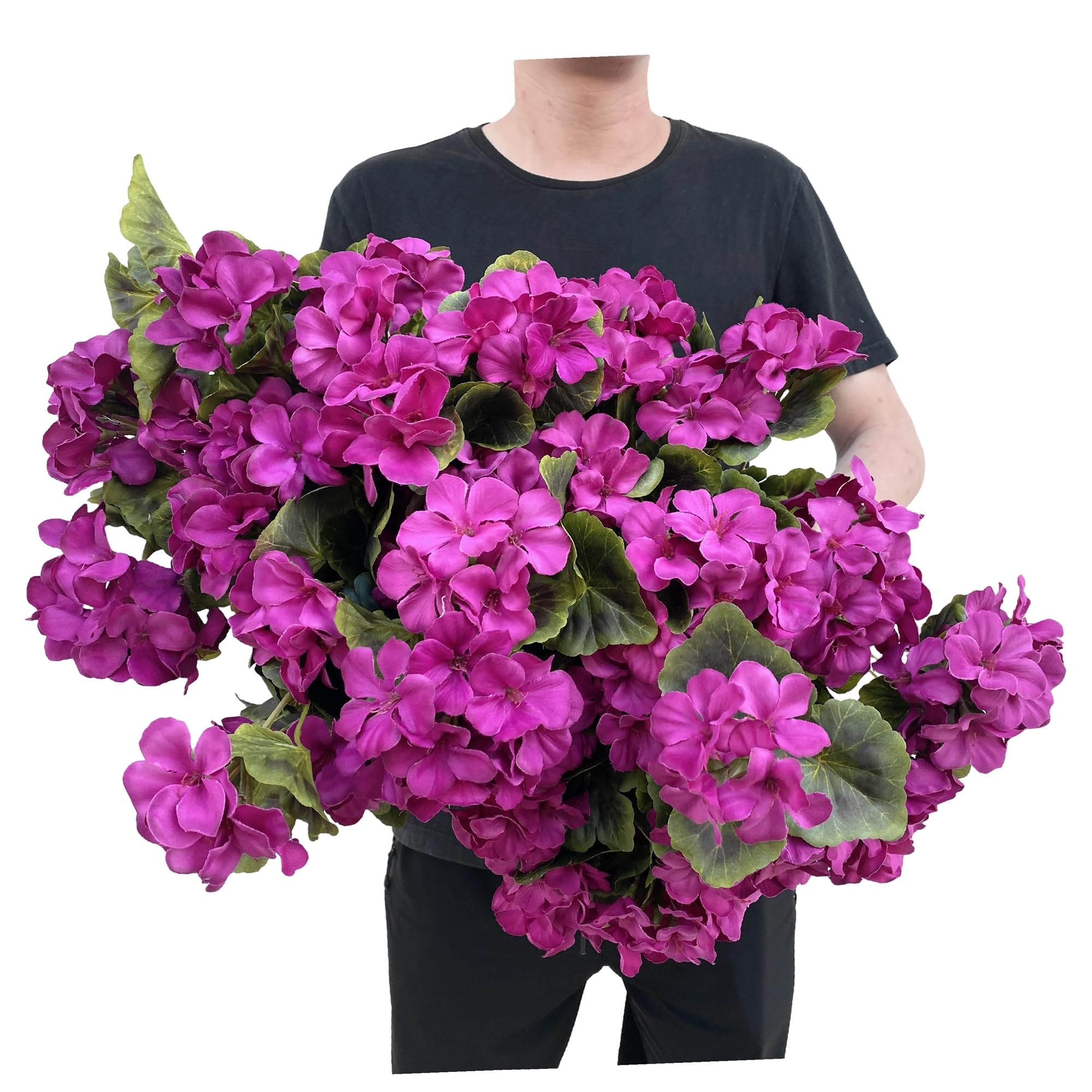 Amazon.com: Dophinena Pack of 4 - Artificial Geraniums Bundles Full ...