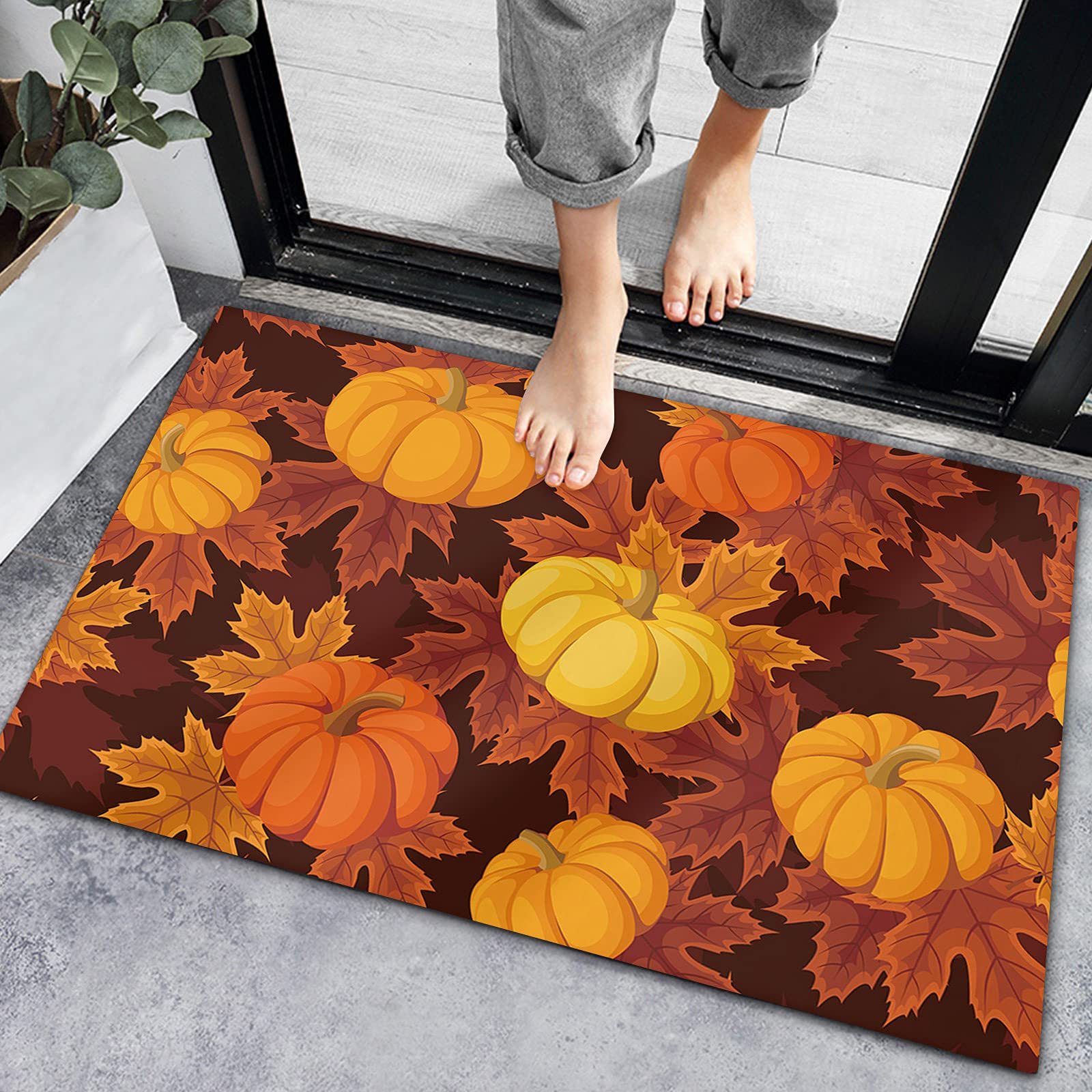 Amazon.com: Fall Welcome Mat Thanksgiving Pumpkin Indoor Doormat,Autumn ...