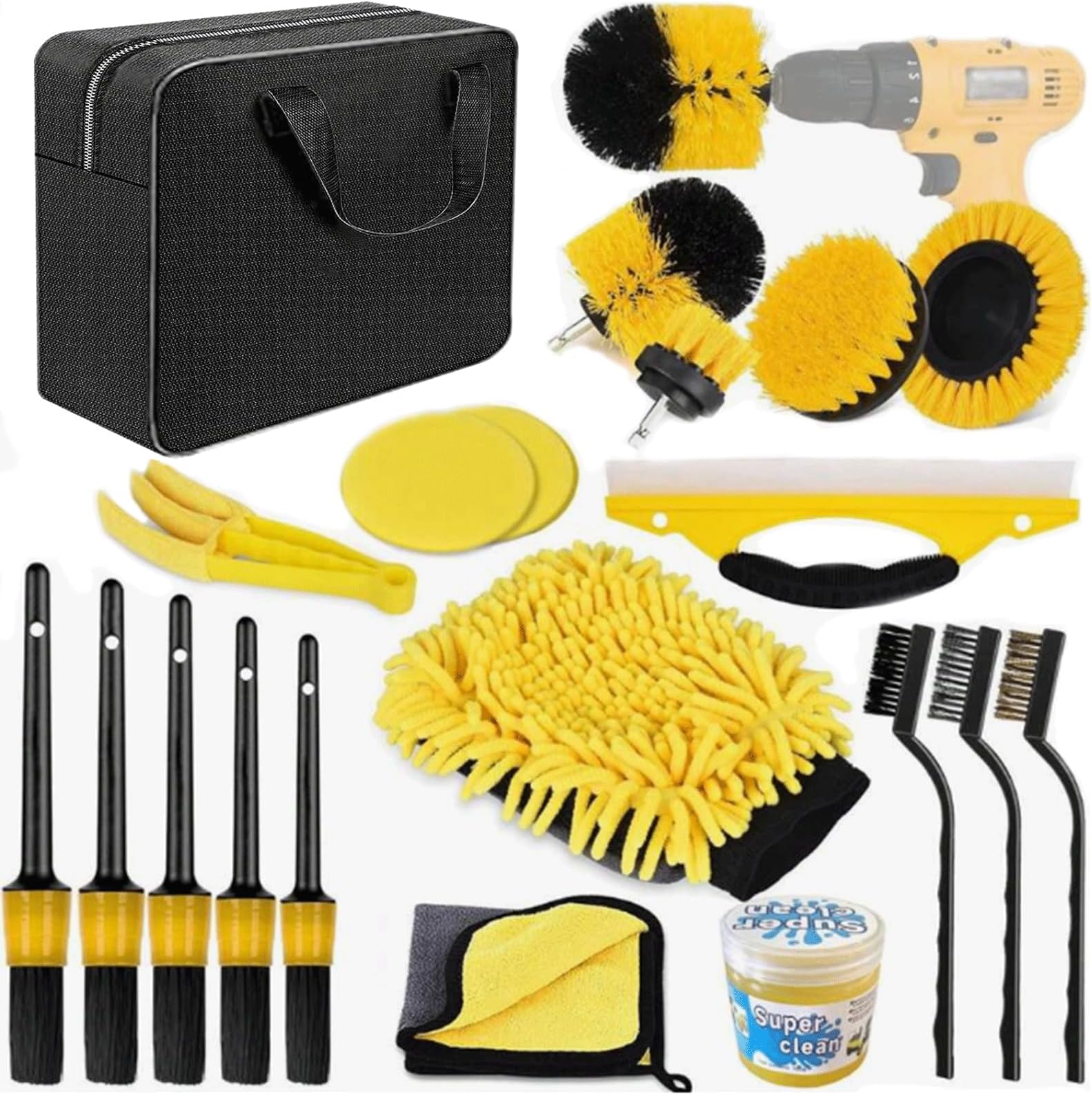 20pcs Car Detailing Brush Set Drill Brush Attachments Kit, Car ...