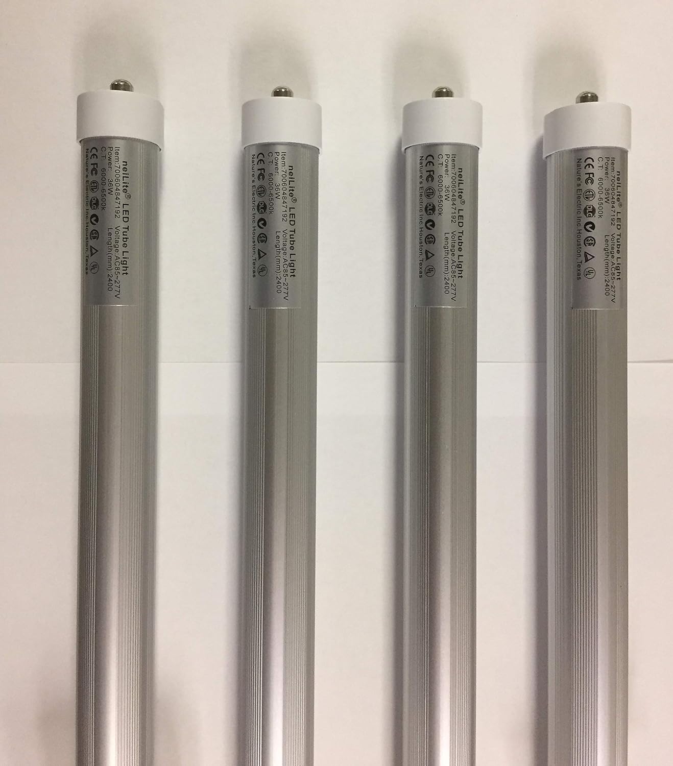 4 Pack of 8 Foot, 36W, LED Replacement Bulb for Fluorescent Fixtures ...