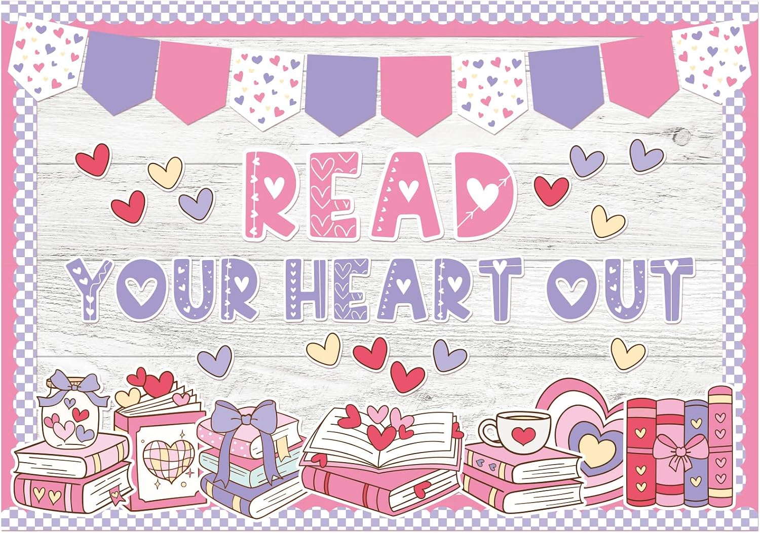 Amazon.com : Eaasty Valentines Reading Bulletin Board Set Read Your ...
