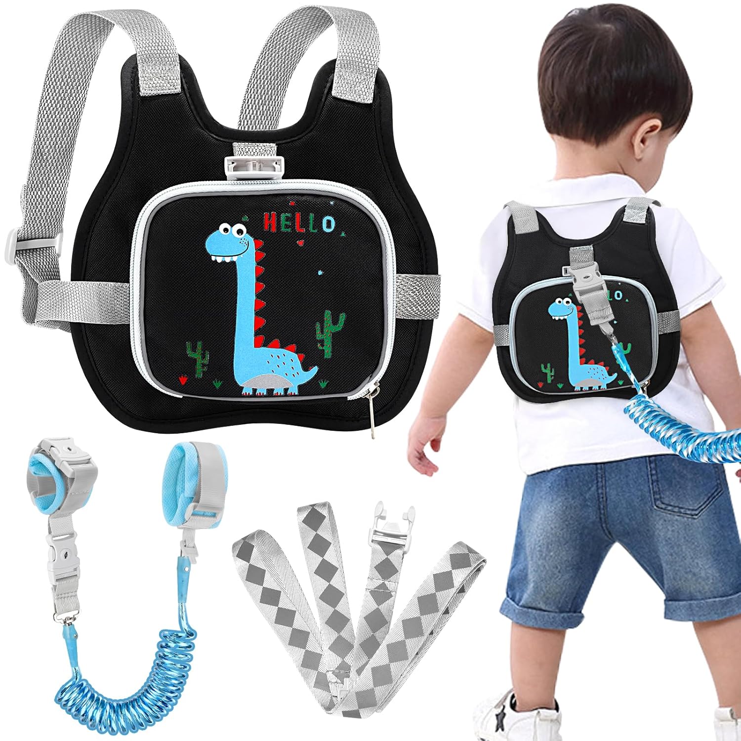 Amazon.com : Accmor Toddler Harness Leash+ Reflective Anti Lost Wrist ...