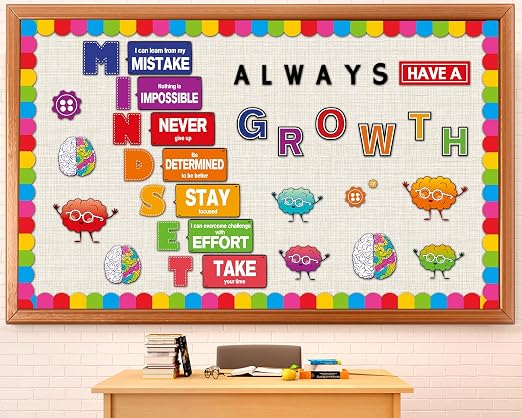 Amazon.com: Chunnin Growth Mindset Bulletin Board Classroom Decorations ...