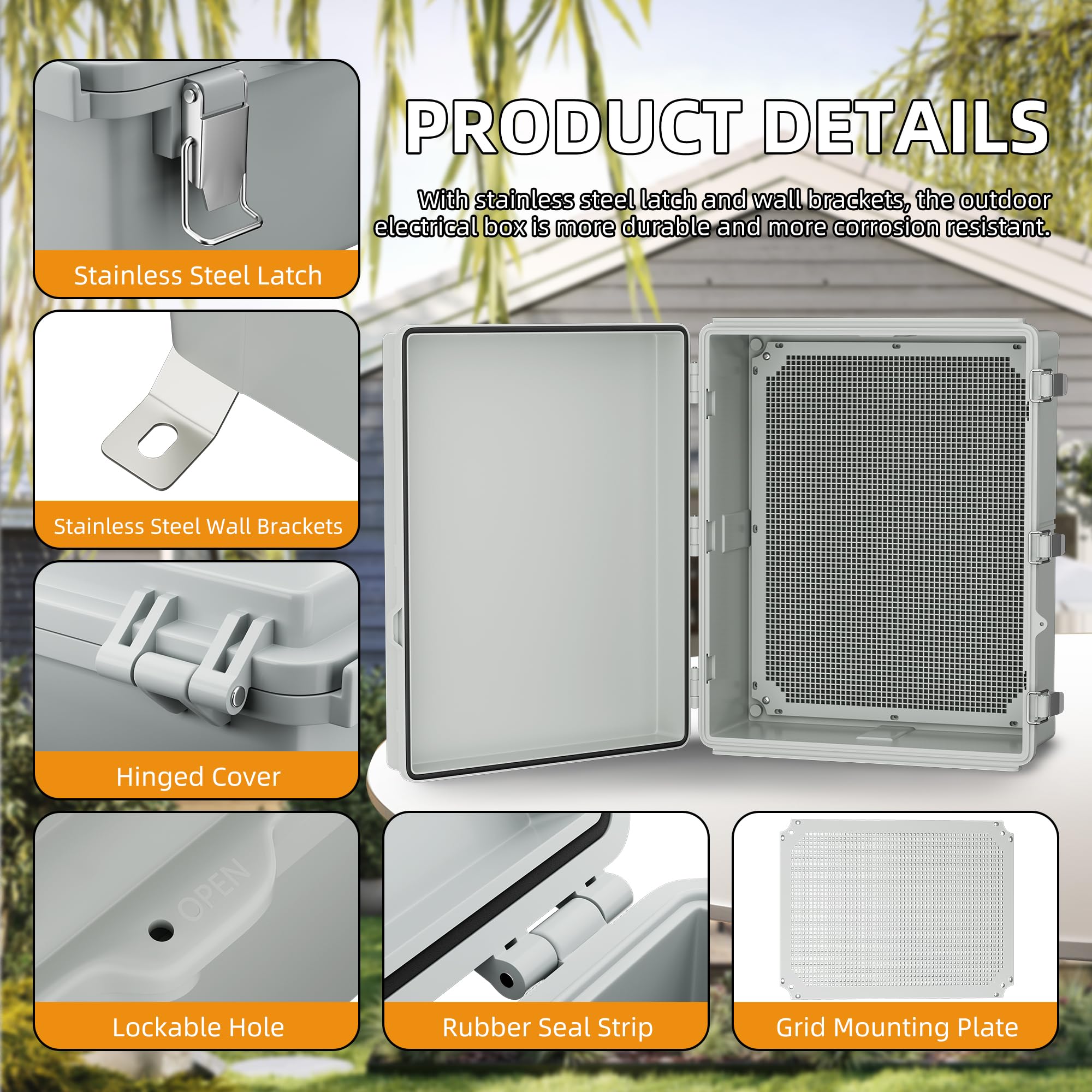 Snapklik.com : Weatherproof Electrical Box Outdoor Cable Box Enclosure ...