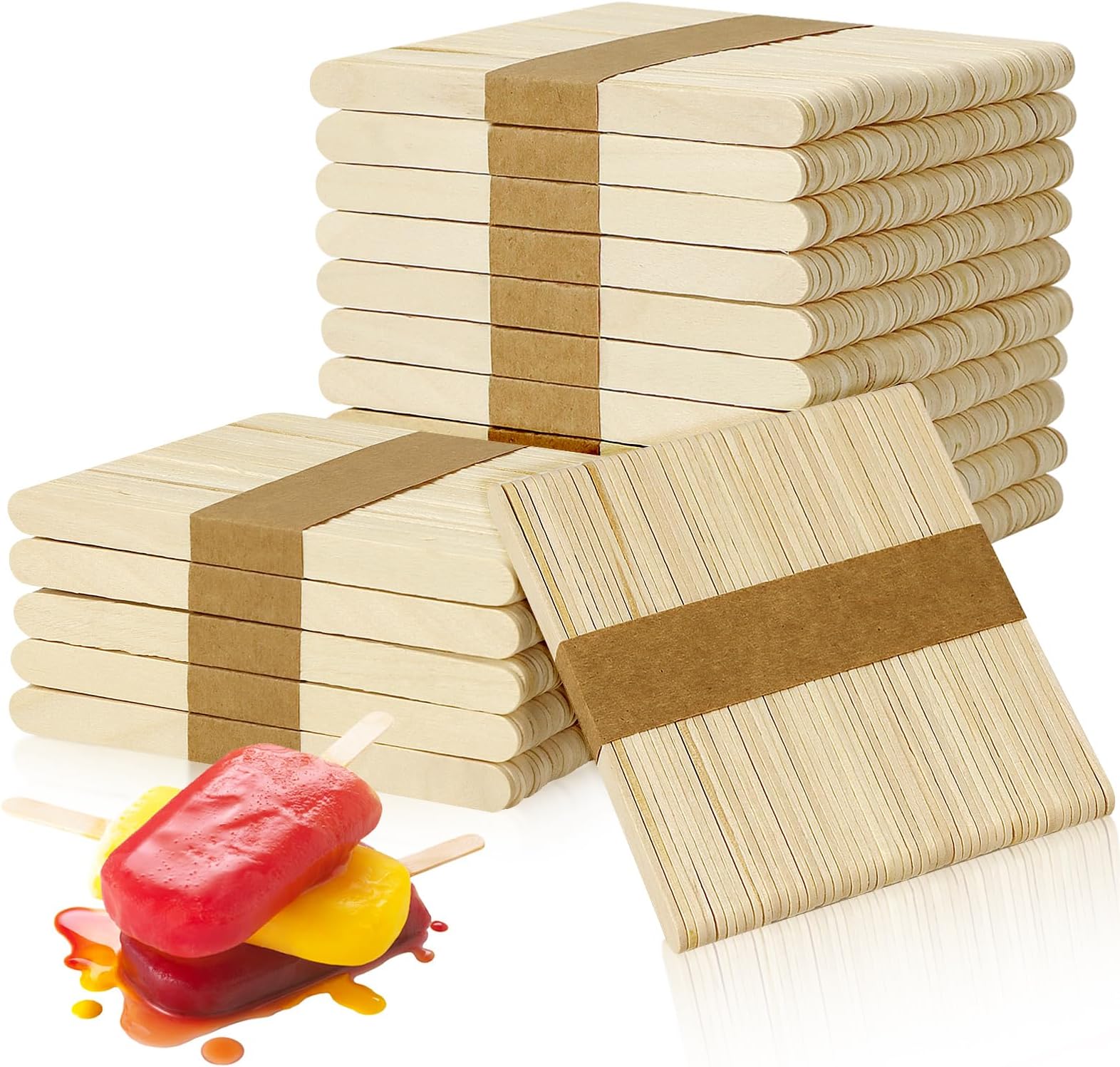 Amazon.com: Fansunta 1500 Pieces Wooden Craft Sticks, 4.5 Inch Natural ...