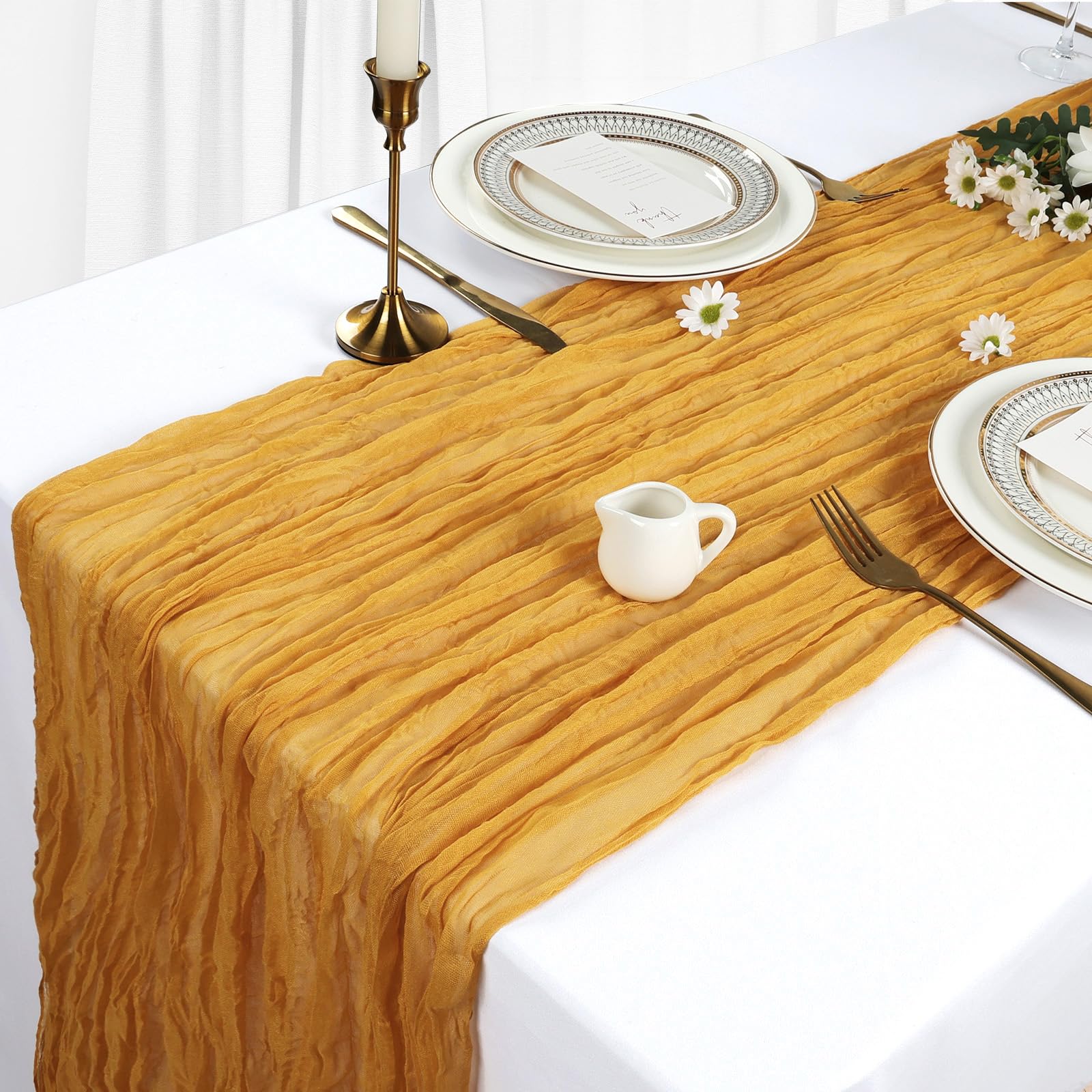 Snapklik.com : 6 Pack Gold Cheesecloth Table Runner 10Ft Gauze Cheese ...