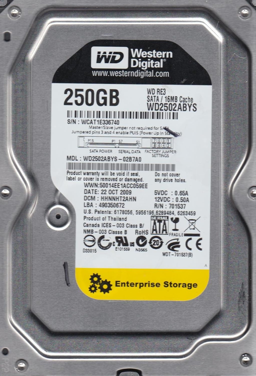 Amazon | wd2502abys-02b7 a0、DCM hhnnht2ahn、Westernデジタル250 GB SATA 3.5 ...