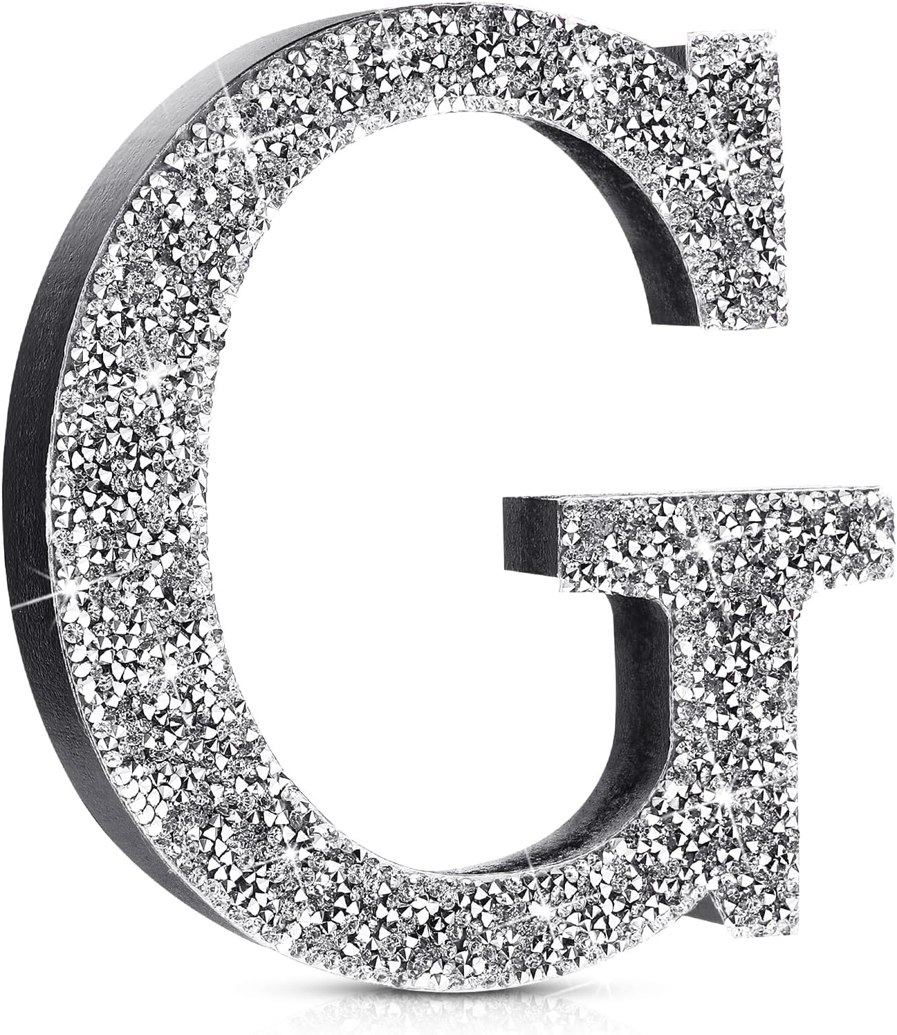 Amazon.com: Qunclay Silver Crystal Diamond Bling Letters Crushed ...