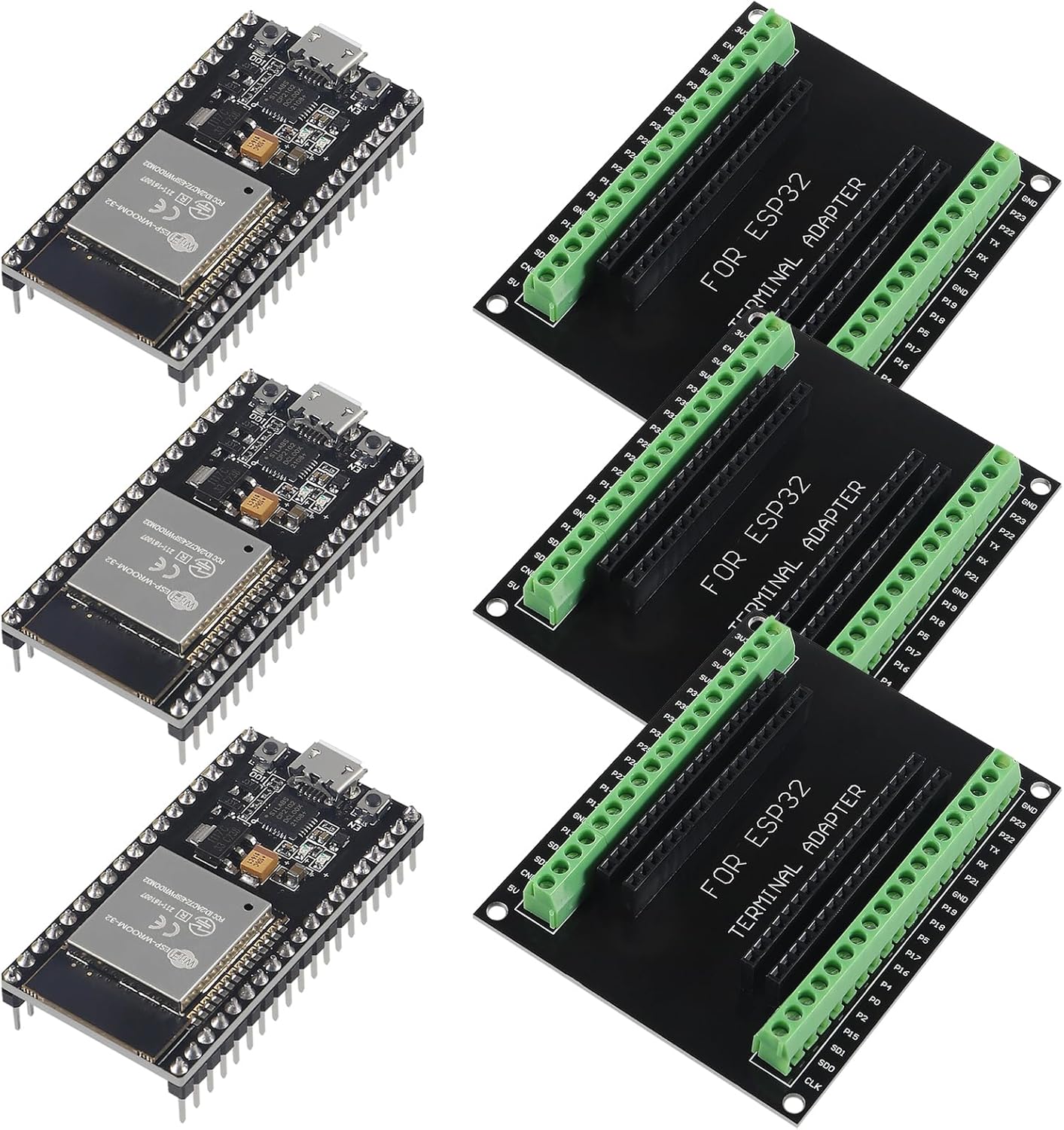 Amazon.com: DORHEA 3 Set ESP32 Development Board 38Pin Narrow Version ...