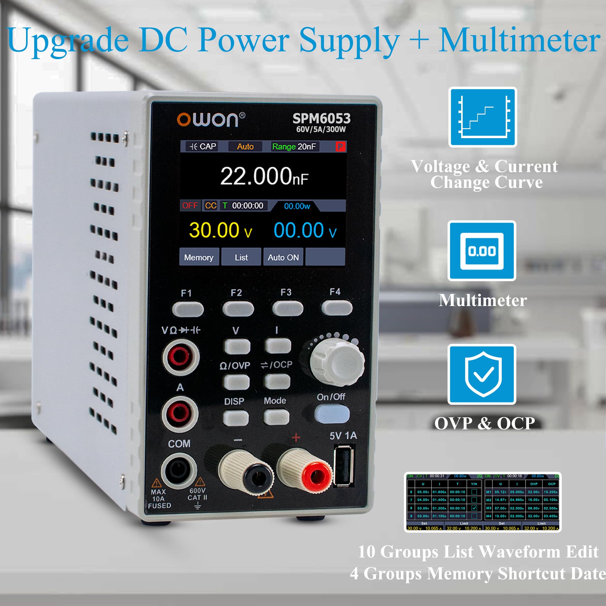 Snapklik.com : SPM6053 OWON DC Power Supply Multimeter