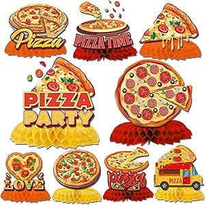 Amazon.com: 9PCS Pizza Centerpieces for Tables - Pizza Party Decorations Pizza Table Decorations ...