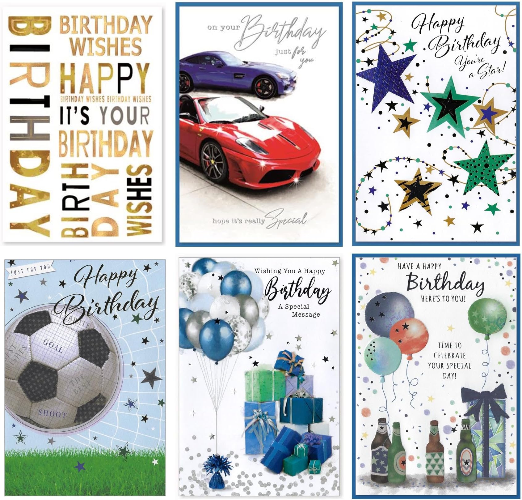 10 x Birthday Cards - Assorted Multipack Pack Choice Various - Men Male ...