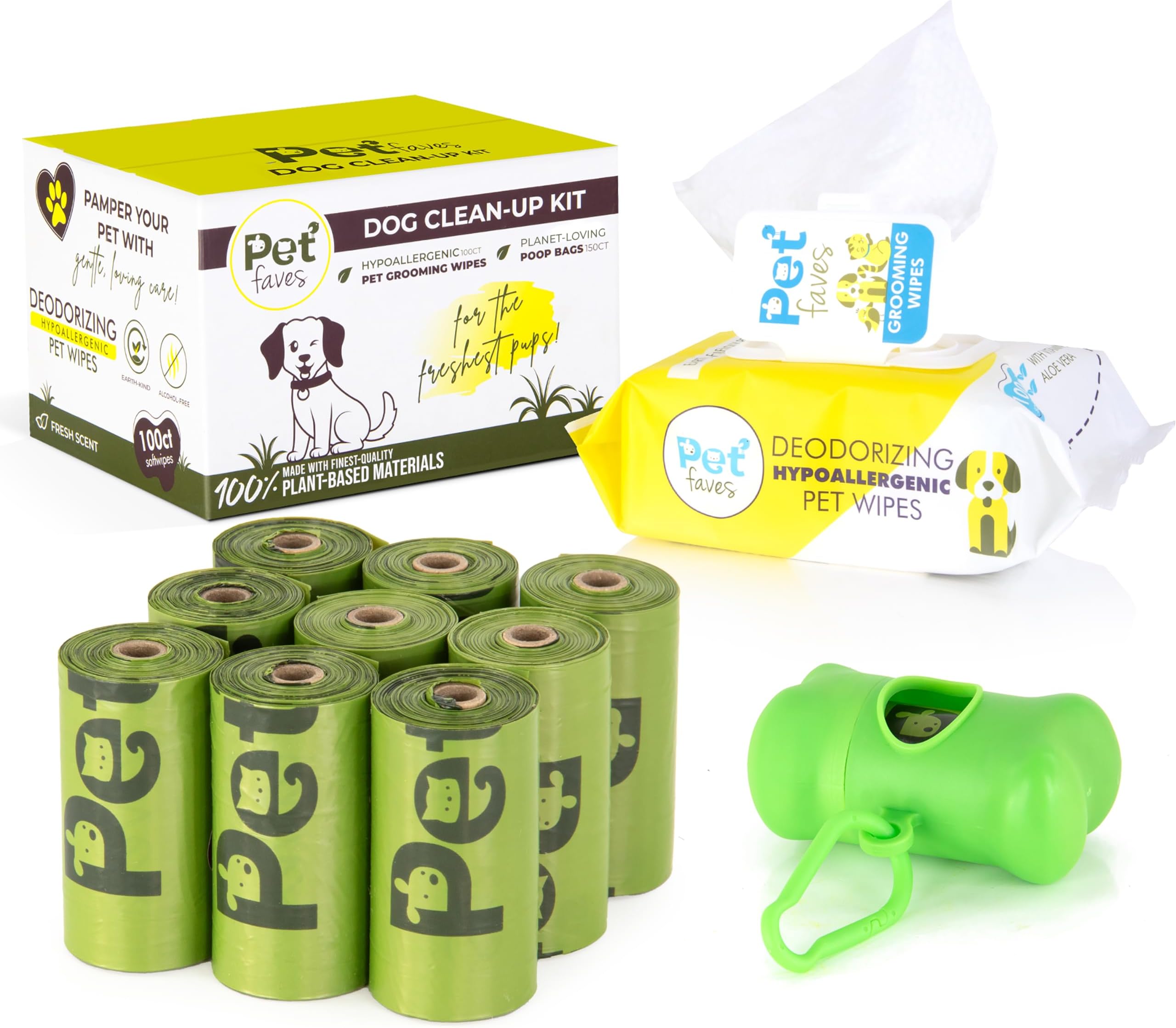 Amazon.com: Pet Faves Eco-friendly Dog Poop Bags -100% Leak-Proof ...