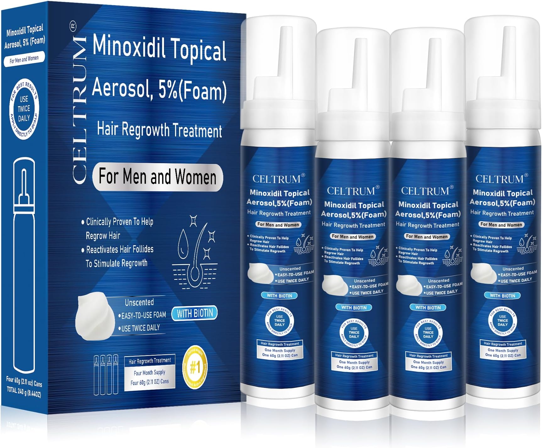Amazon.com : 5% Minoxidil Foam 3PCS, Minoxidil for Men Foam, Minoxidil ...