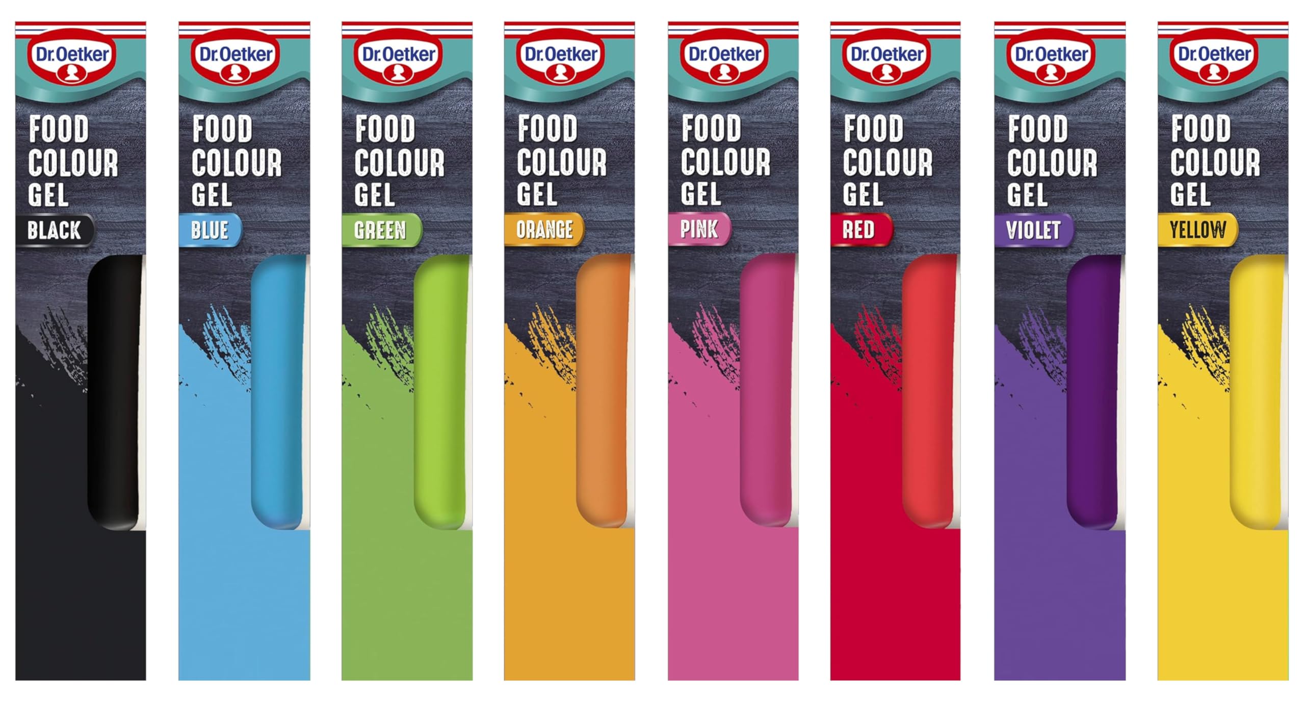 Dr. Oetker Rainbow Food Colouring Set of 8 Colours, Concentrated Gel ...