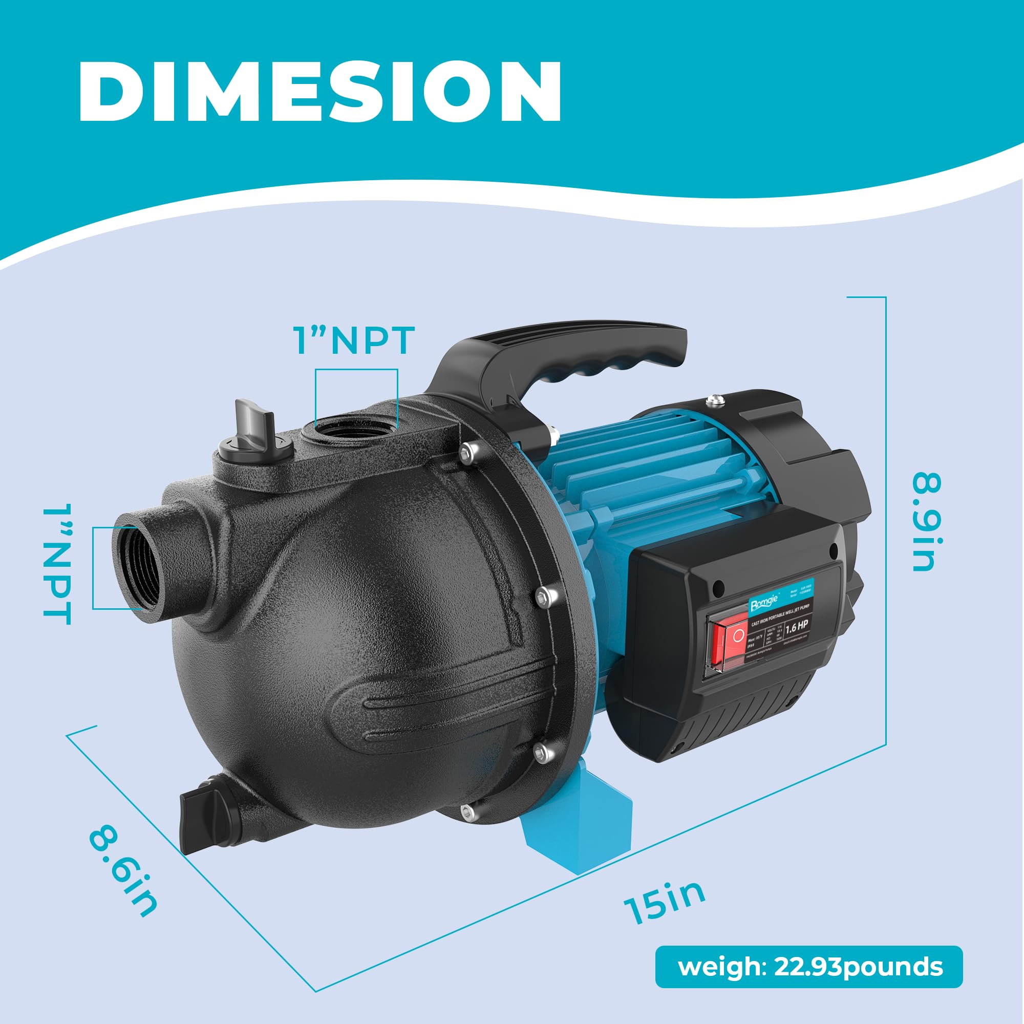 Snapklik.com : 16HP Shallow Well Pump, Garden Pump, Water Transfer Pump ...
