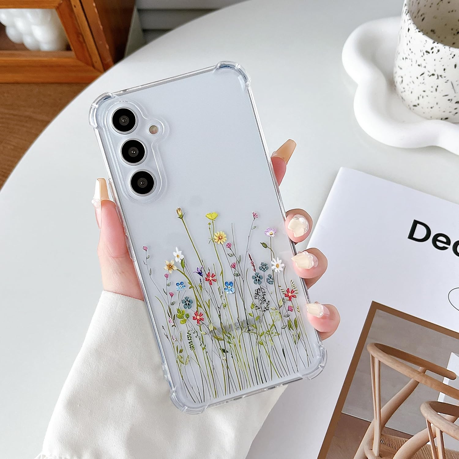 Amazon.com: RALEAVO Floral Case for Samsung Galaxy A14 5G,Clear Flower Case Slim Cute Cover for ...