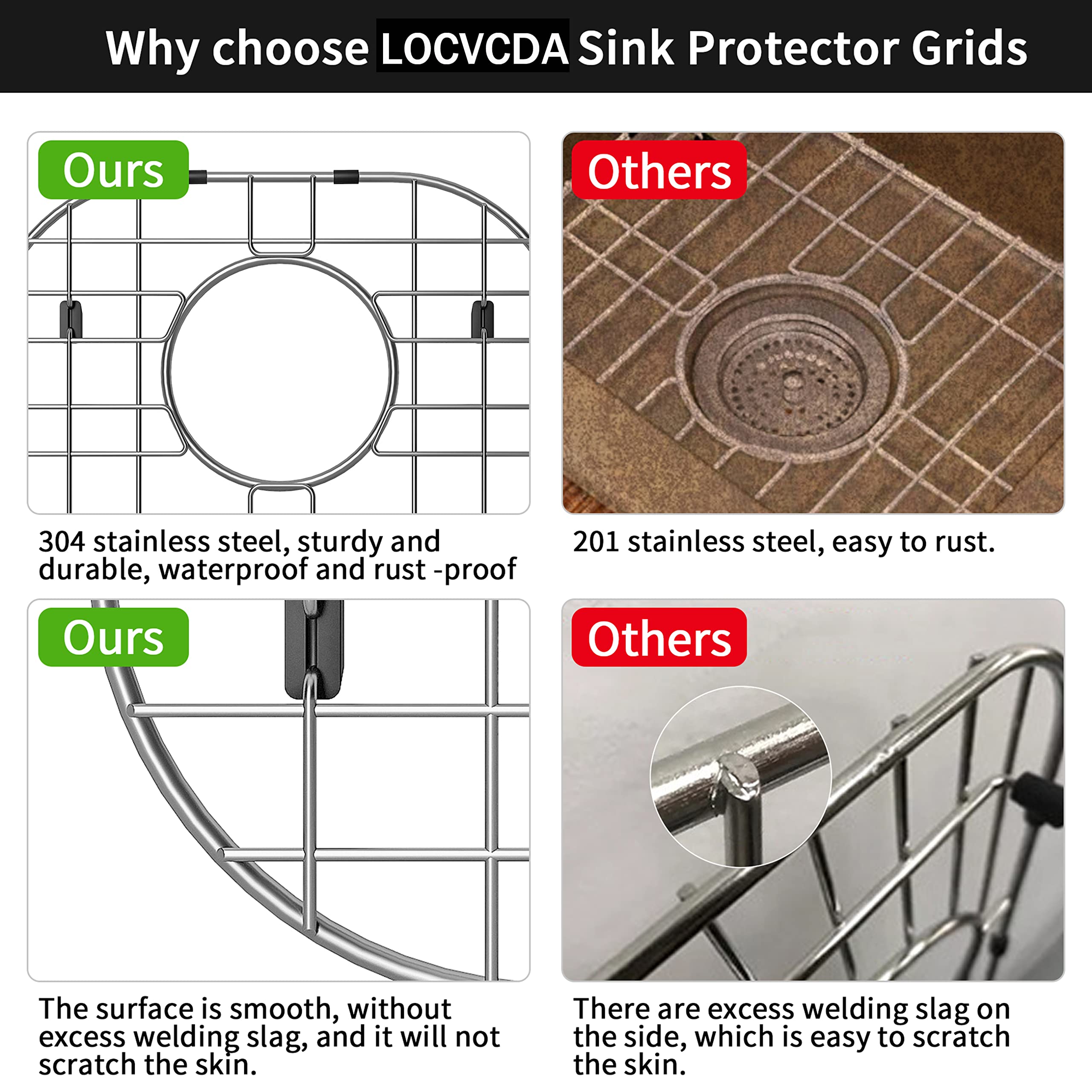 Snapklik.com : 2Pack Sink Protector Grid 13"x16"and 112"x145", 304 ...