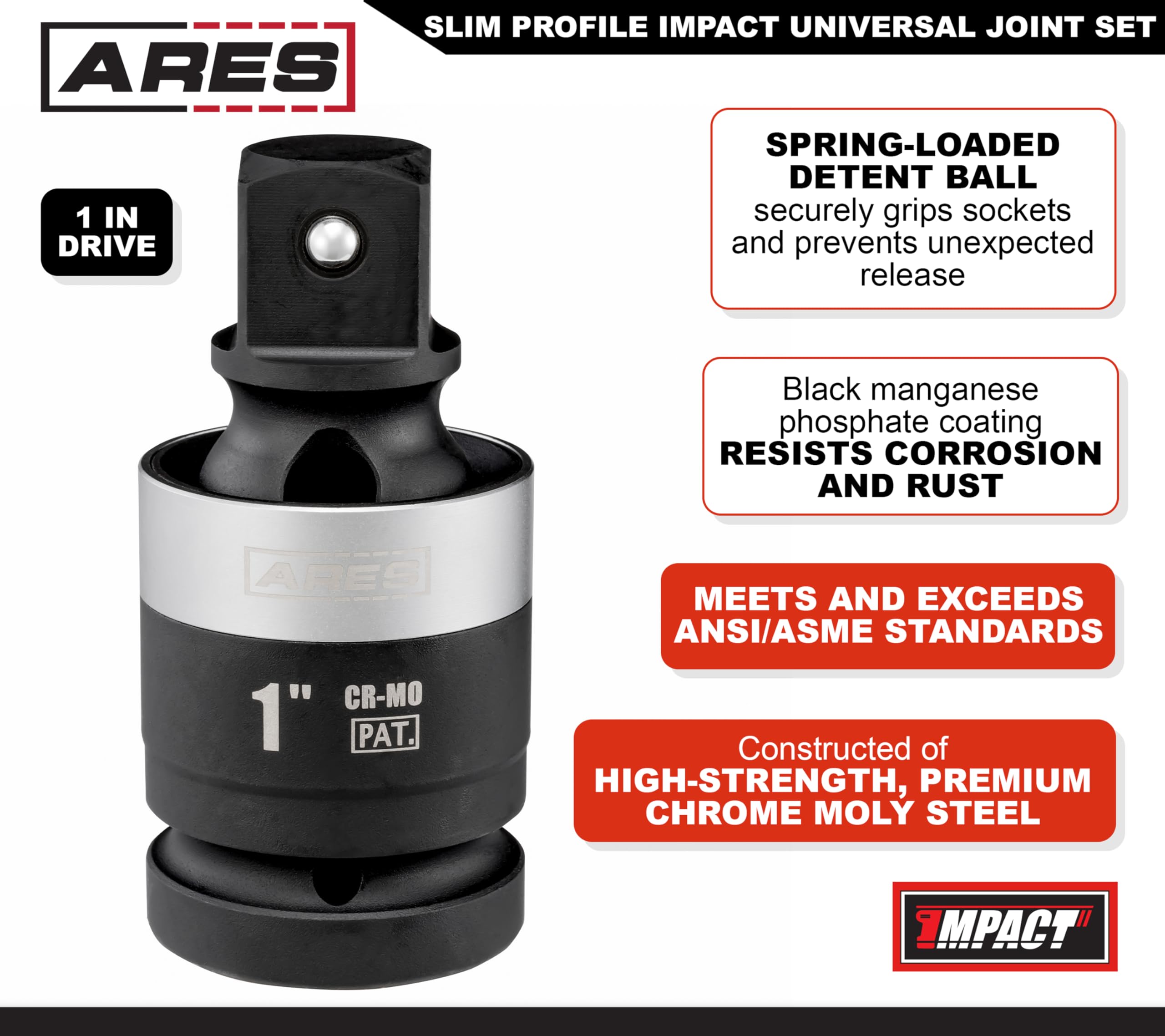 Snapklik.com : 2061002 1-Inch Drive Slim Impact Universal Joint Impact ...