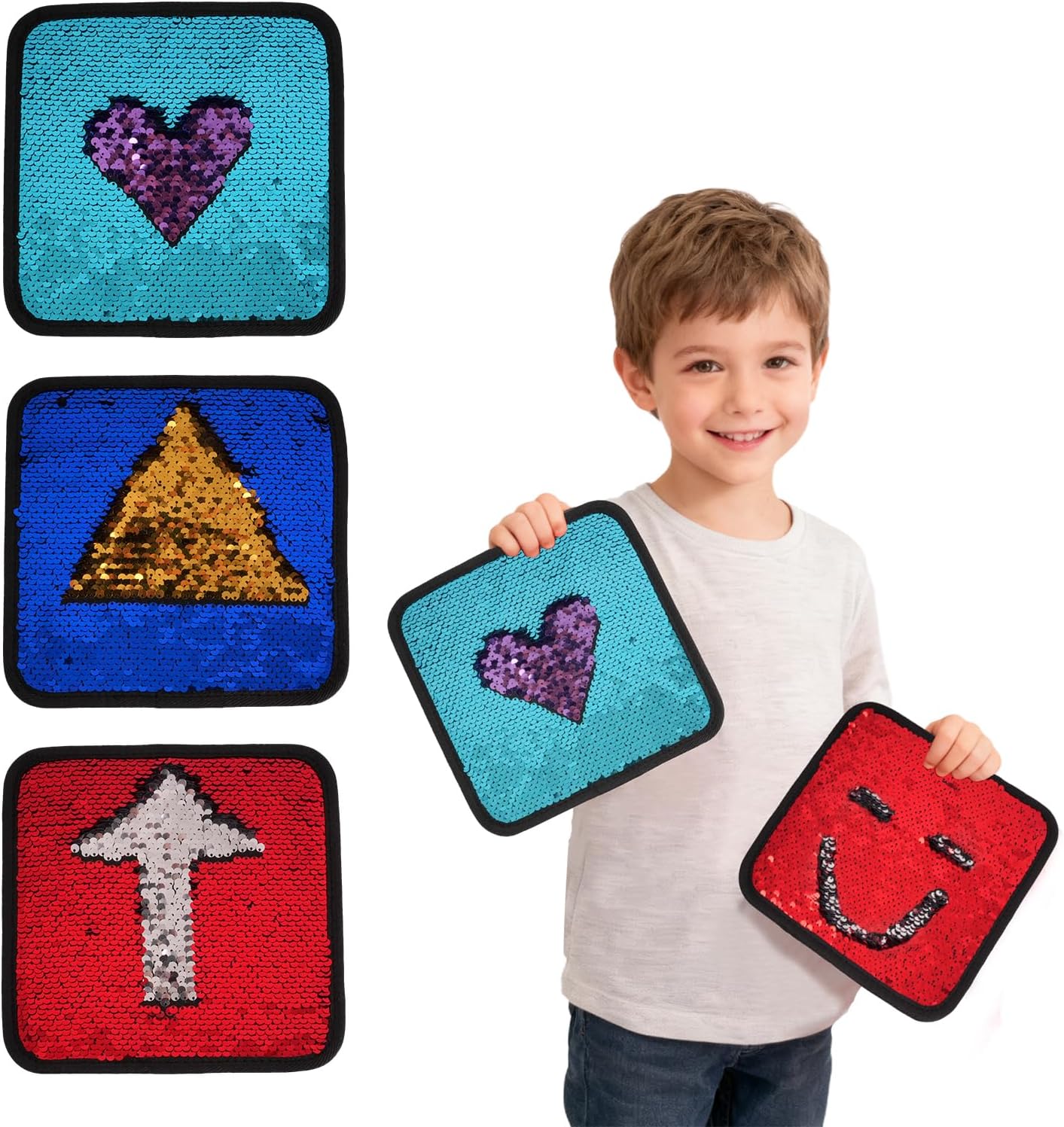 Amazon.com: 3 Pcs Sequin Reversible Fabric Sensory Wall Panel for Kids ...