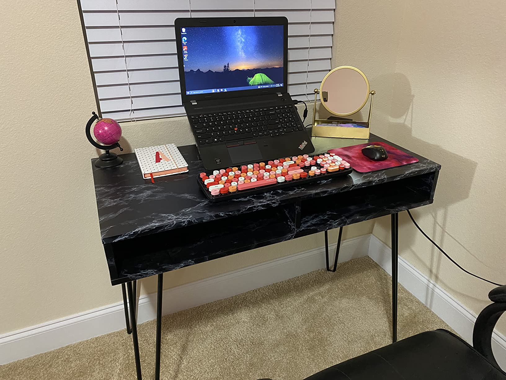 $16/mo - Finance Novogratz Athena Computer Storage, Black Marble Desk ...