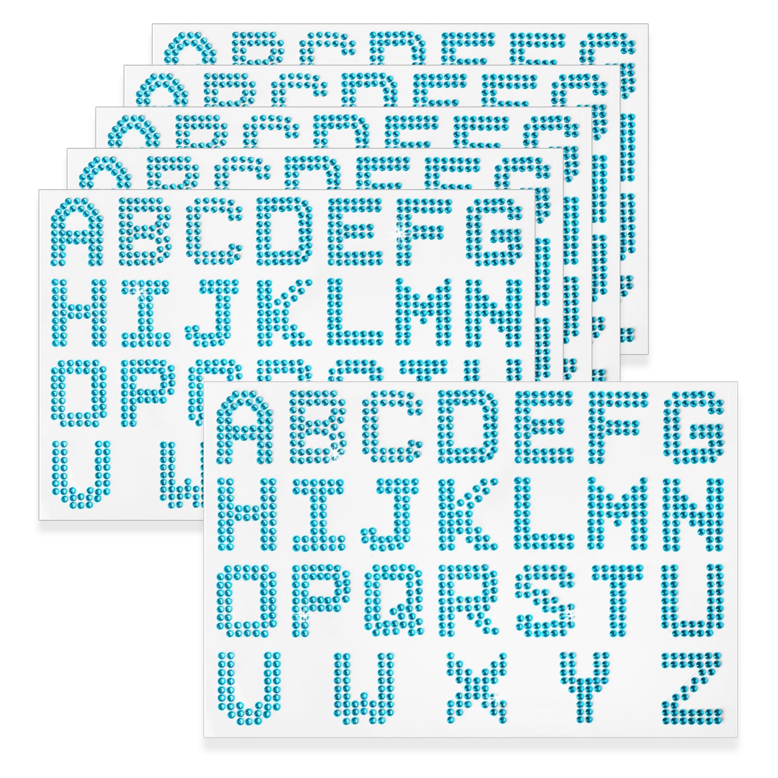 Amazon.com: 156PCS Blue Rhinestone Letter Stickers, 6 Sheets Glitter ...