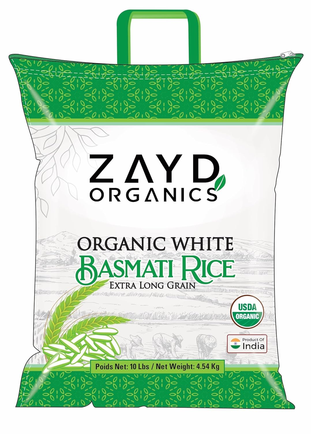 Amazon.com : Zayd Organic White Basmati Rice, Indian Traditional Extra ...