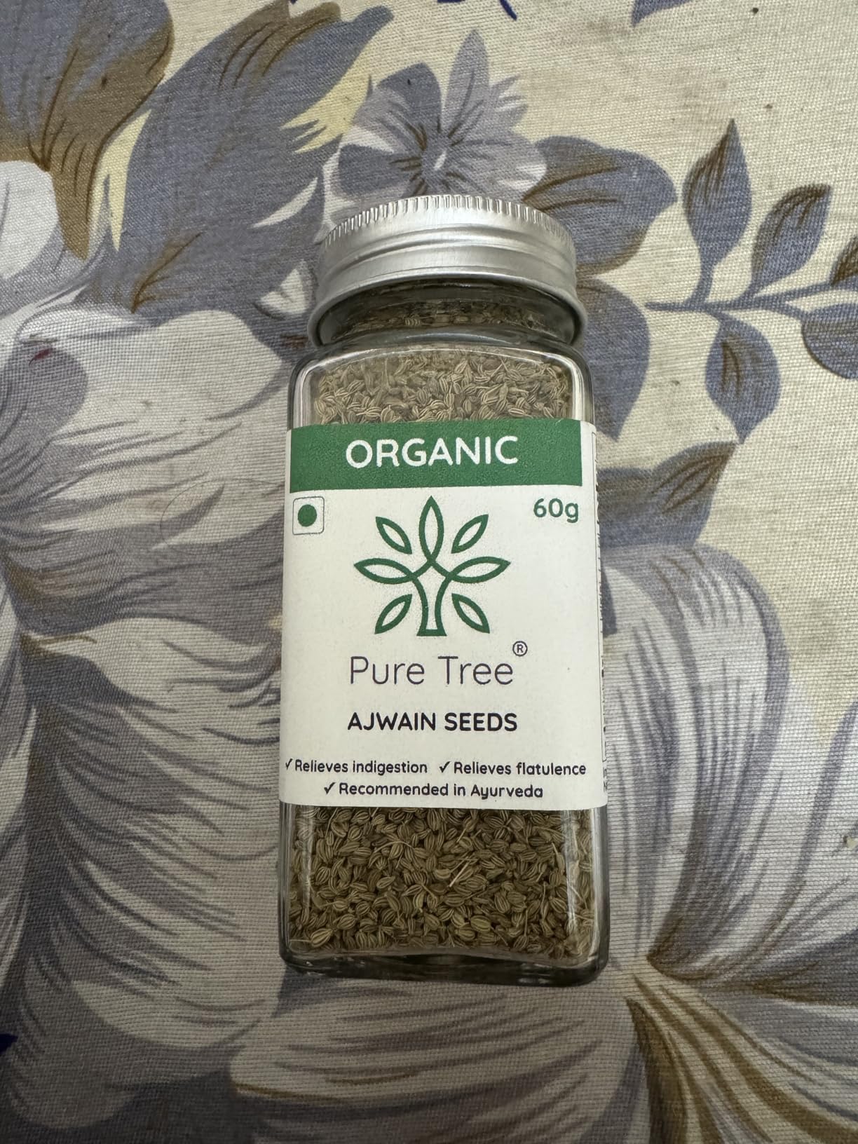 Pure Tree Certified Organic Carom Seeds | 60 gm | Glass Jar | Organic ...