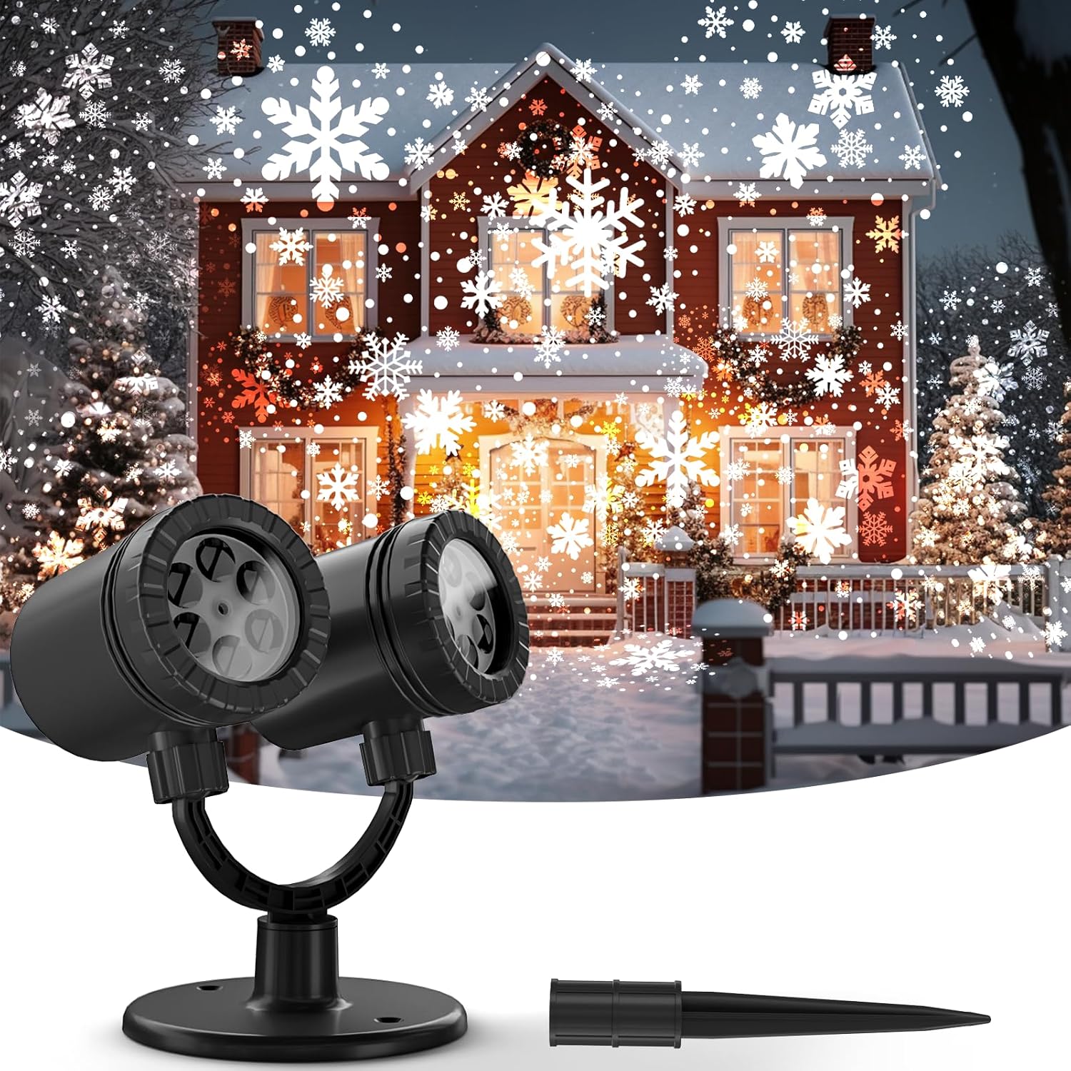 Amazon.com: Snowflake Projector Lights Outdoor, Upgrade 2.0 HD Dynamic ...