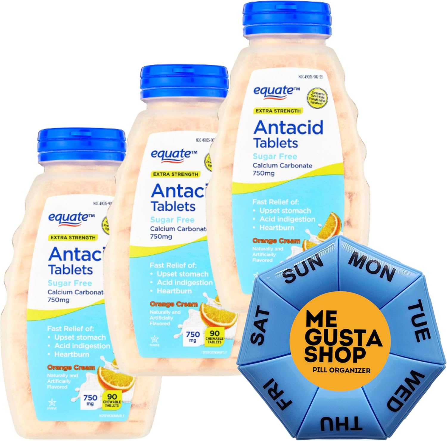 Amazon.com: Equate Extra Strength Sugar-Free Antacid Chewable Tablets ...