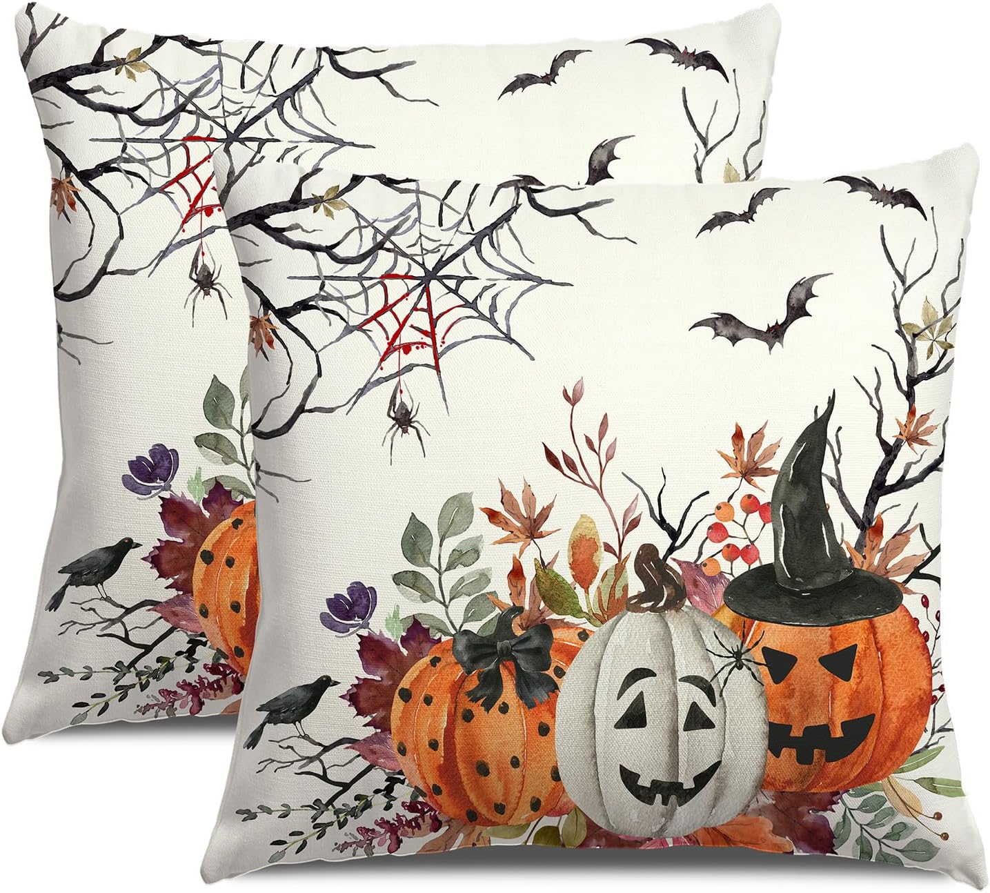 Amazon.com: LOMCHEN Halloween Pillow Covers 18x18 Inch Set of 2 ...