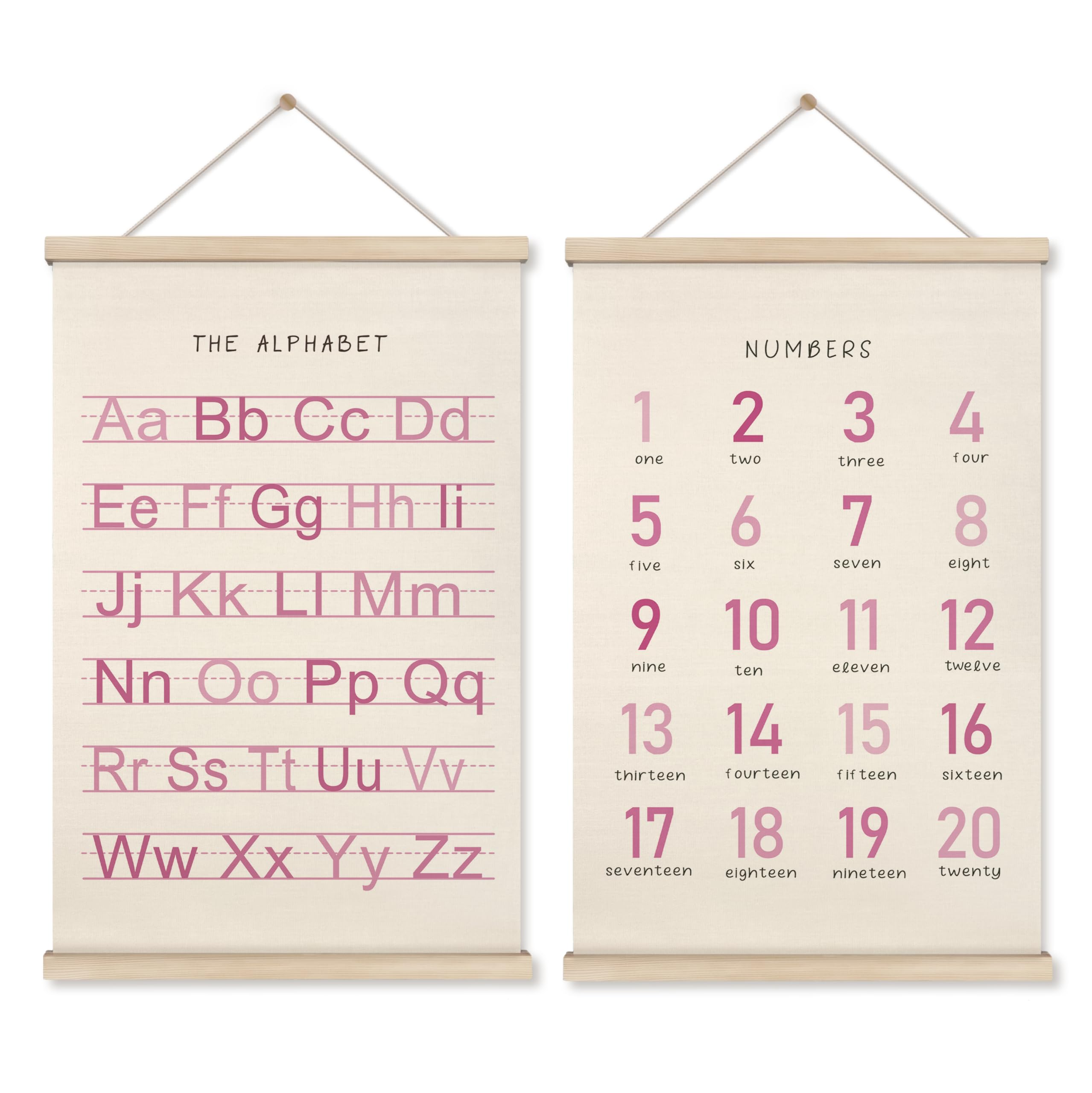 Amazon.com - HRQKO Alphabet Numbers Poster Hanger Frame Set of 2, Pink ...