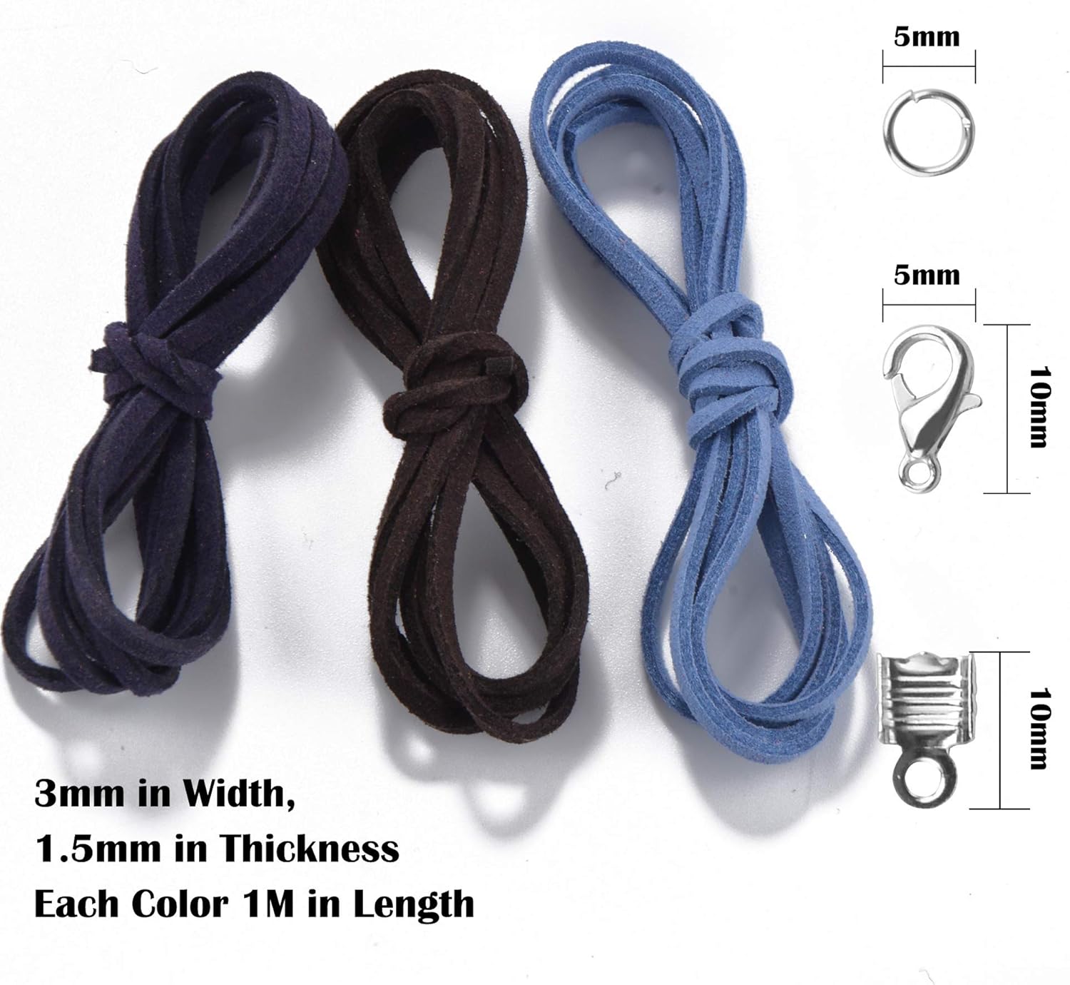 60 Pieces Suede Cords for Jewellery Making, SOSMAR Faux Leather Cord ...