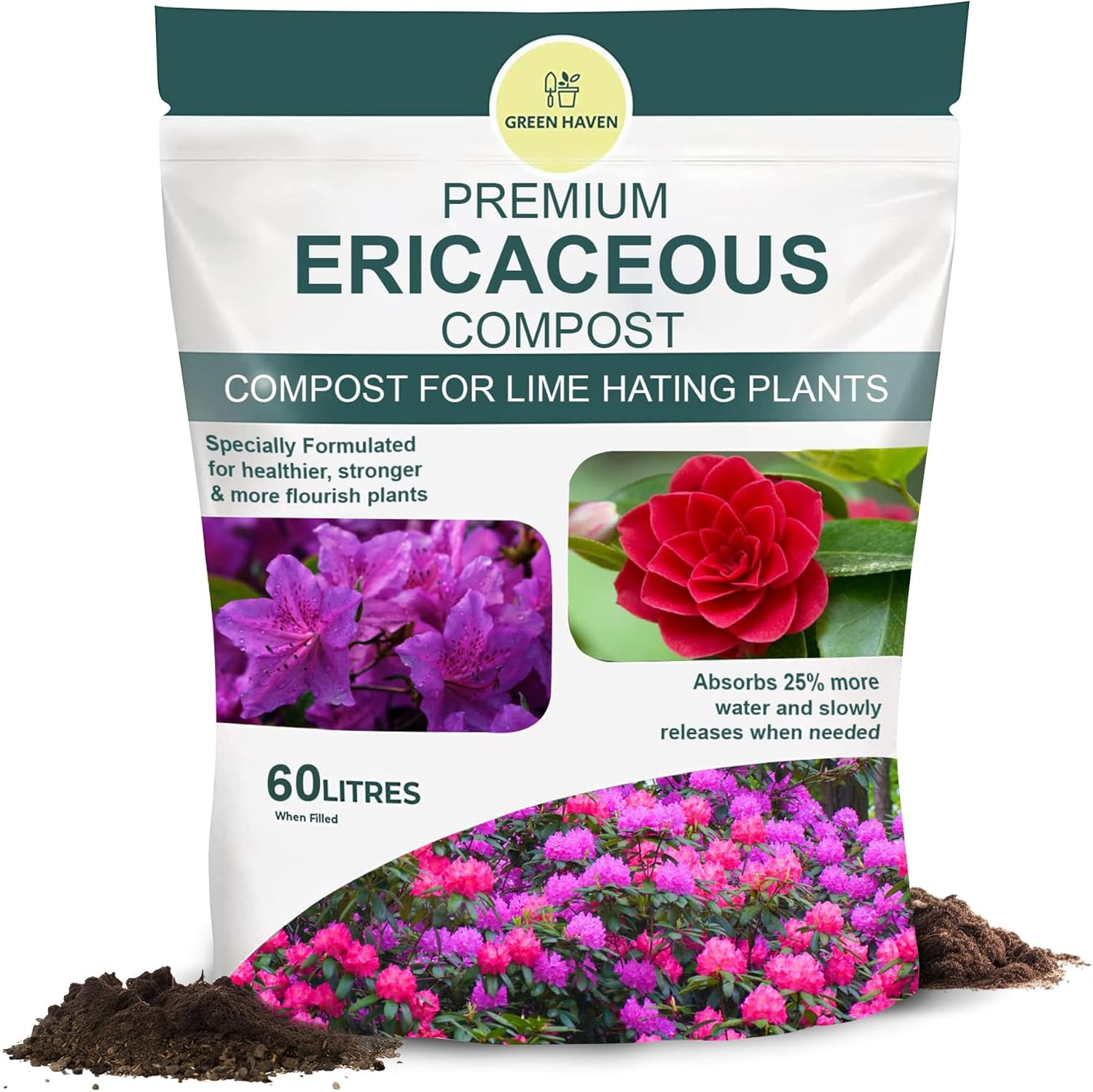 Green Haven Growmoor Premium Ericaceous Compost 60L for Acid Loving ...