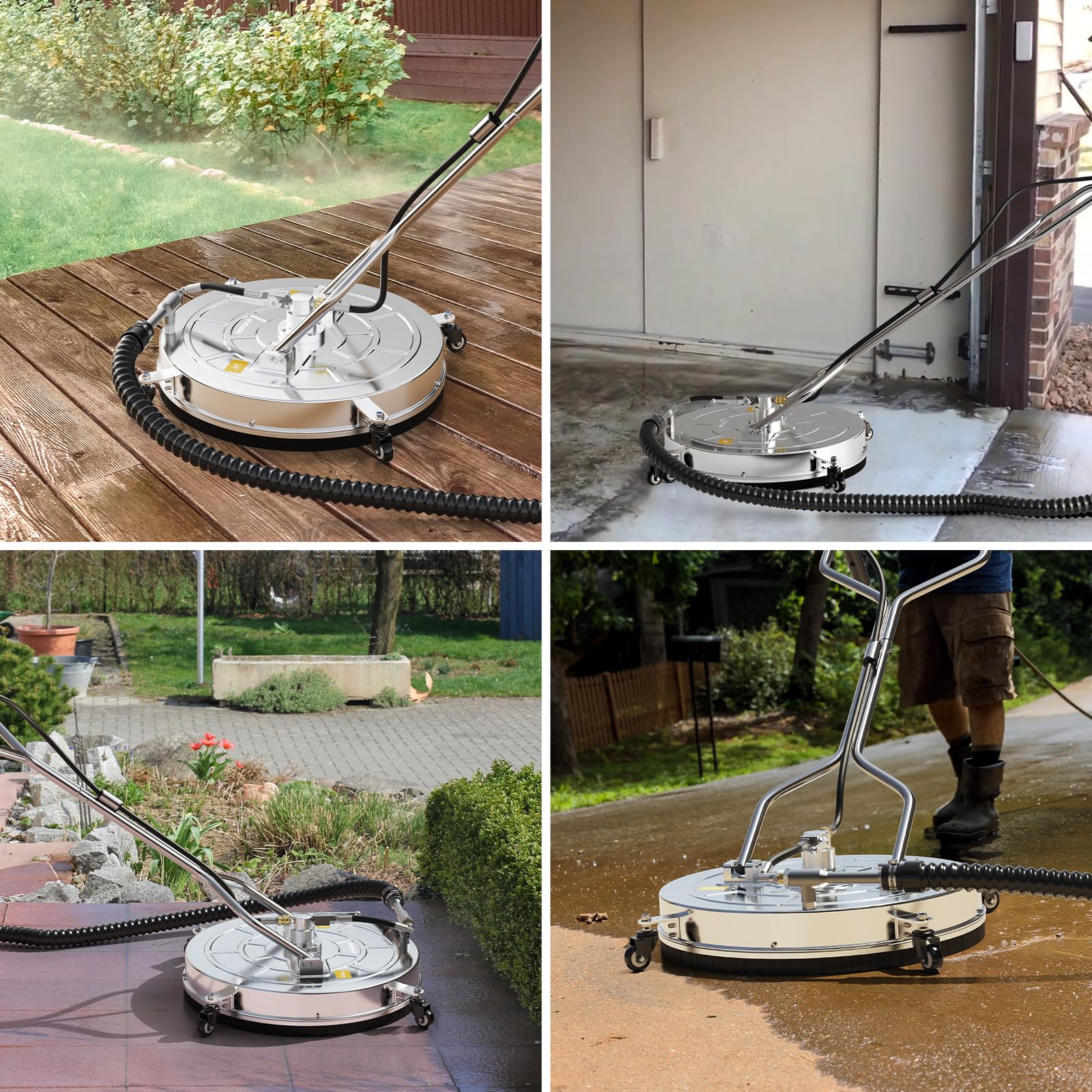 EVEAGE 24" Pressure Washer Surface Cleaner, 4500PSI Dual Handle with ...