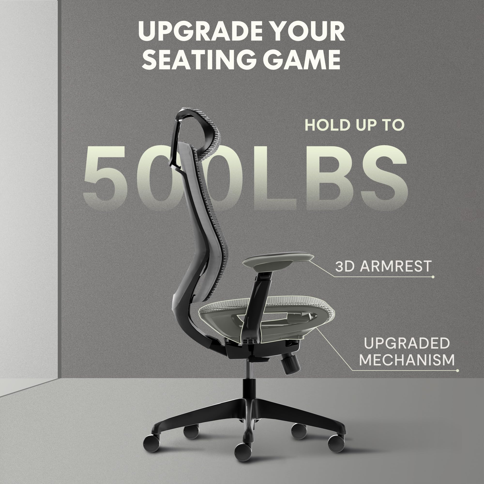 Snapklik.com : FLEXISPOT Upgraded OC6 Big And Tall Office Chair Heavy Duty,4D Armrest Mesh ...