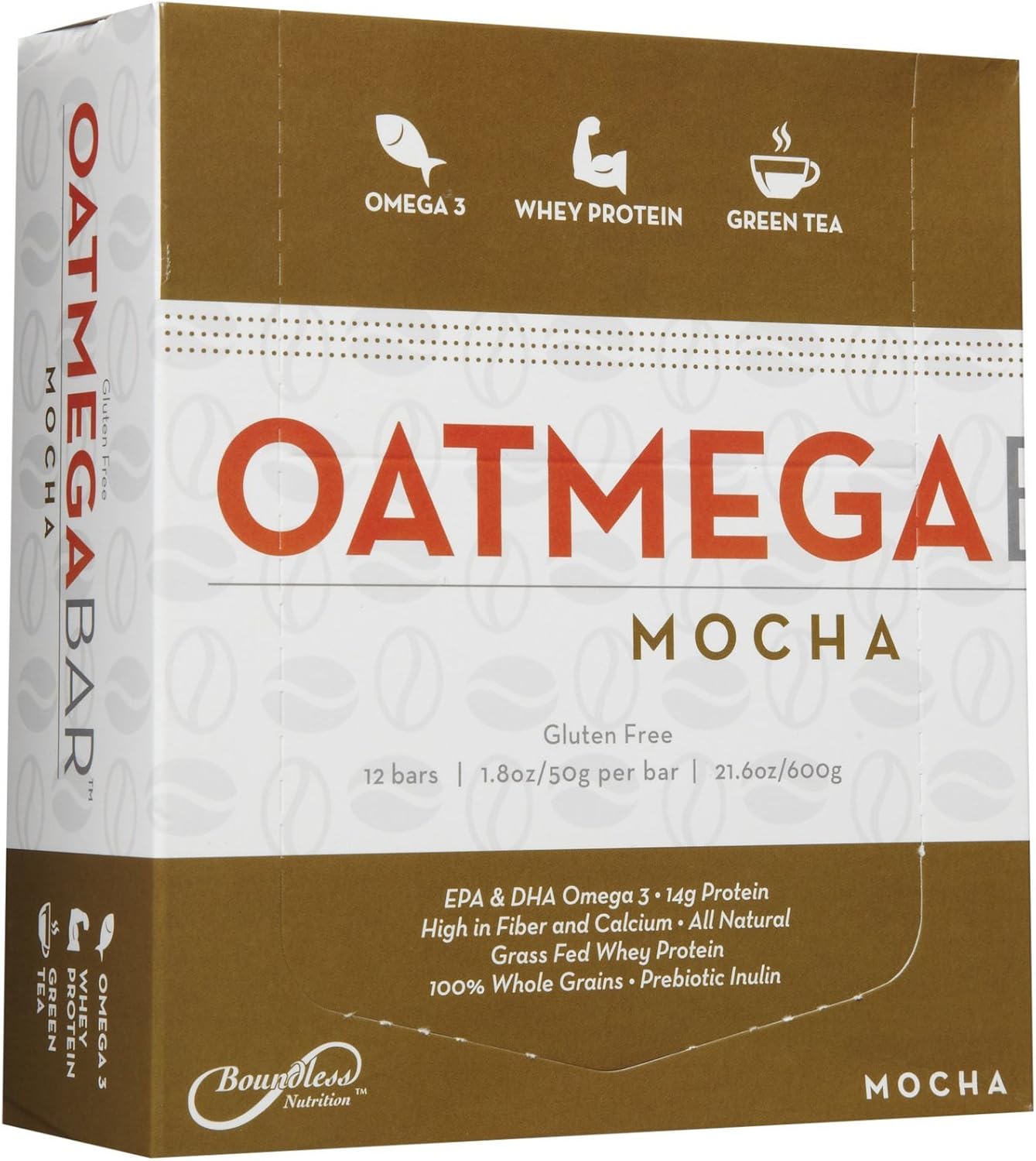 Amazon.com: Oatmega Wellness Bars - Mocha - 50 g - 12 ct : Everything Else