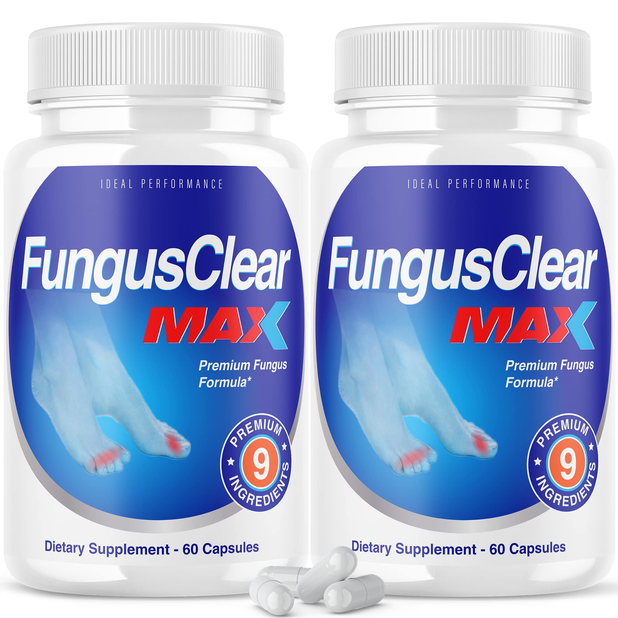 IDEAL PERFORMANCE (2 Pack) Fungus Clear Max Toenail Pills (120 Capsules ...