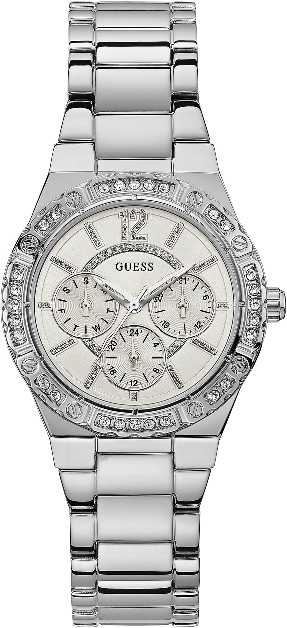 Guess Damen Analog Quarz Uhr mit Leder Armband W0934L1 : Guess: Amazon ...
