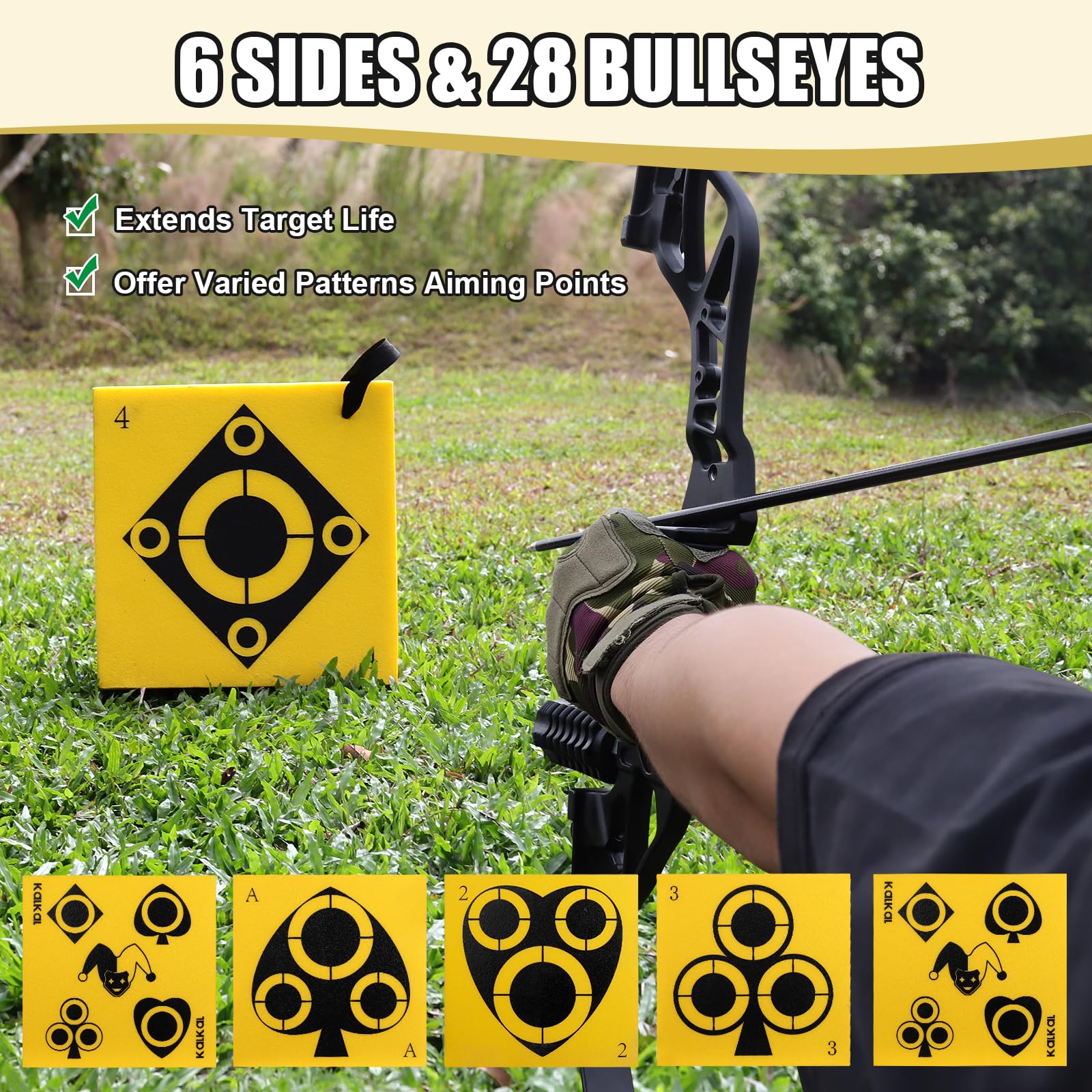 Archery Bow 6-Sided Foam Archery Target Block - Lightweight With Carry ...