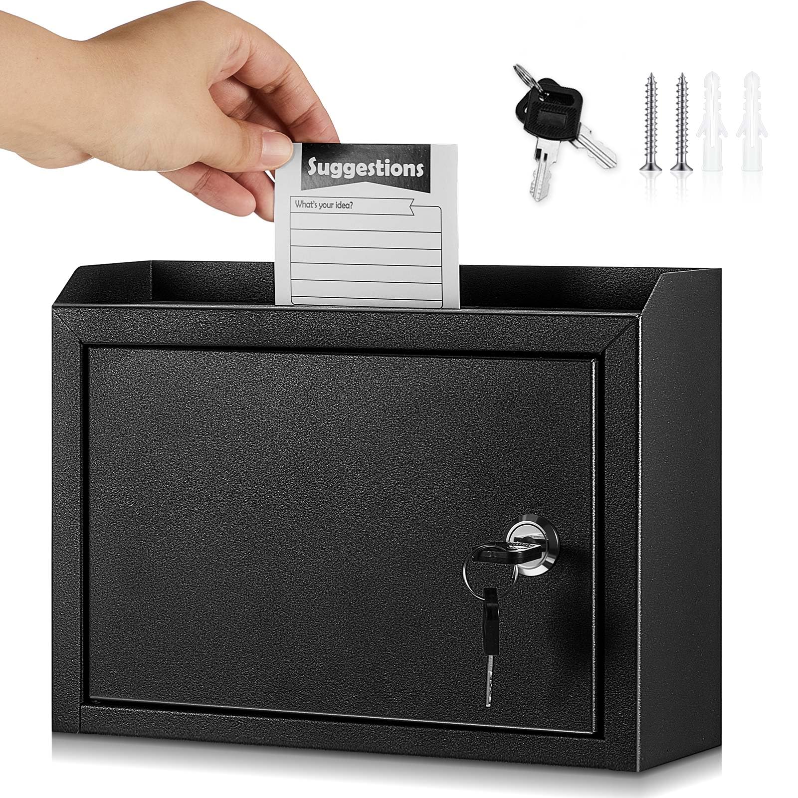 Amazon.com: DoubleFill Suggestion Box with Lock and Slot Safe Locking ...