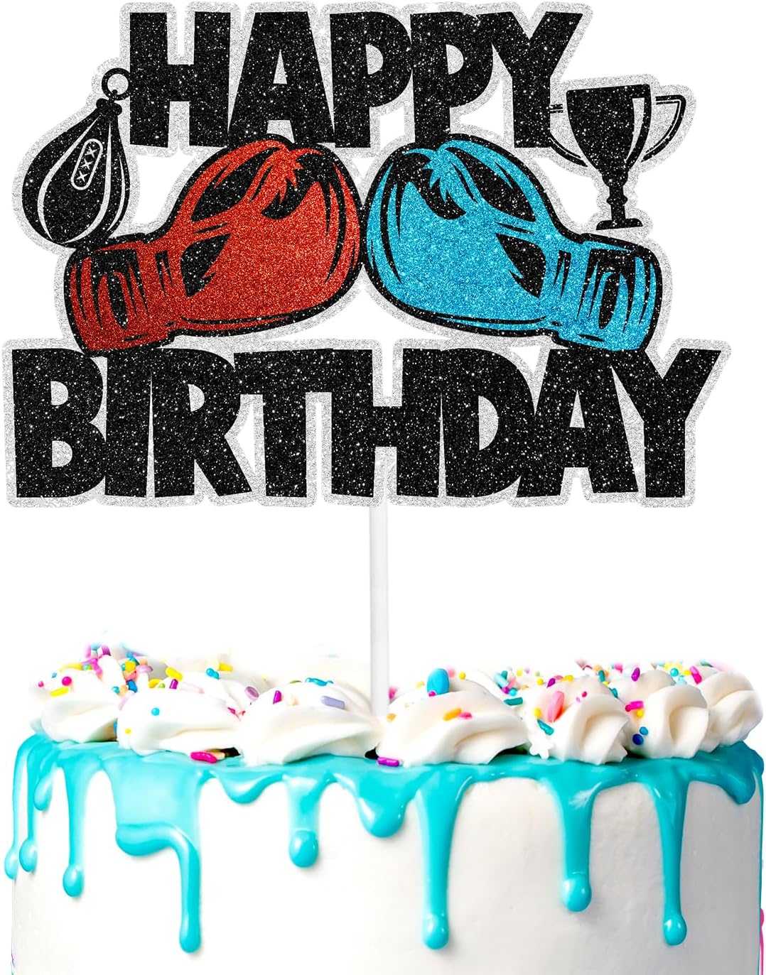 Amazon.com: Boxing Cake Toppers Boxer Champion Theme Kids Happy ...