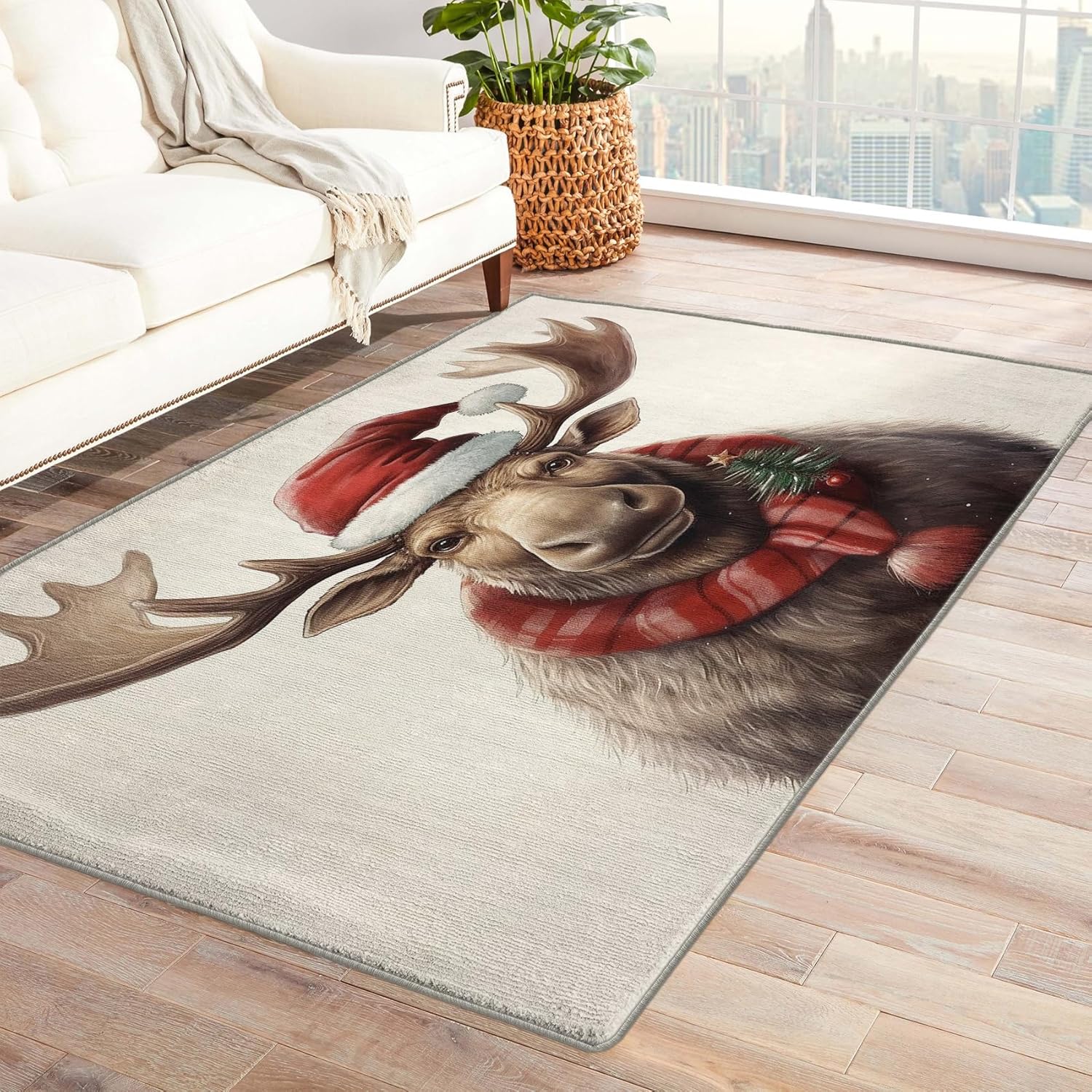 Amazon.com: Christmas Moose Rug & Home Decor - 2x3 Rug - Woodland ...