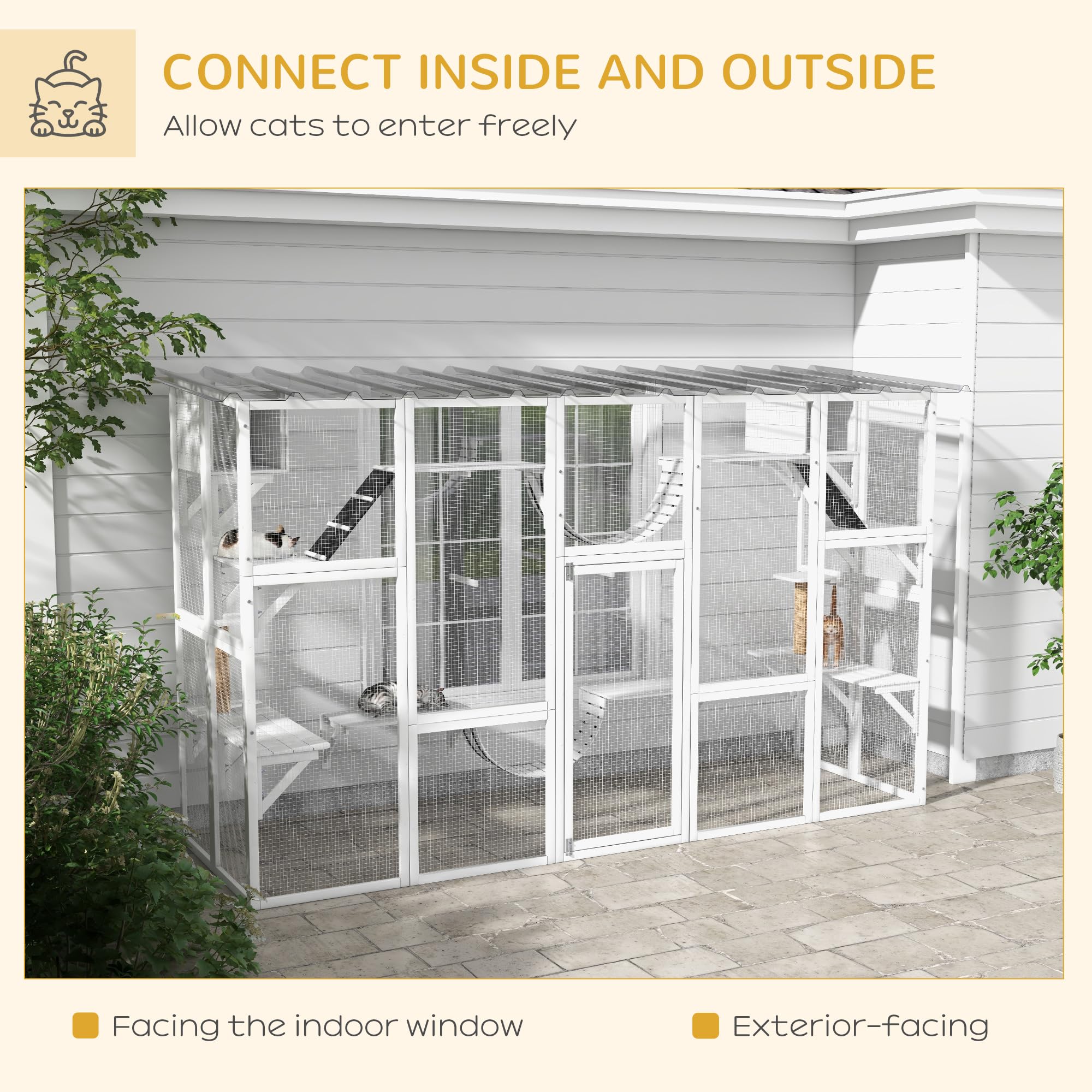 Snapklik.com : PawHut Catio Outdoor Cat Enclosure Window, Outdoor Cat House