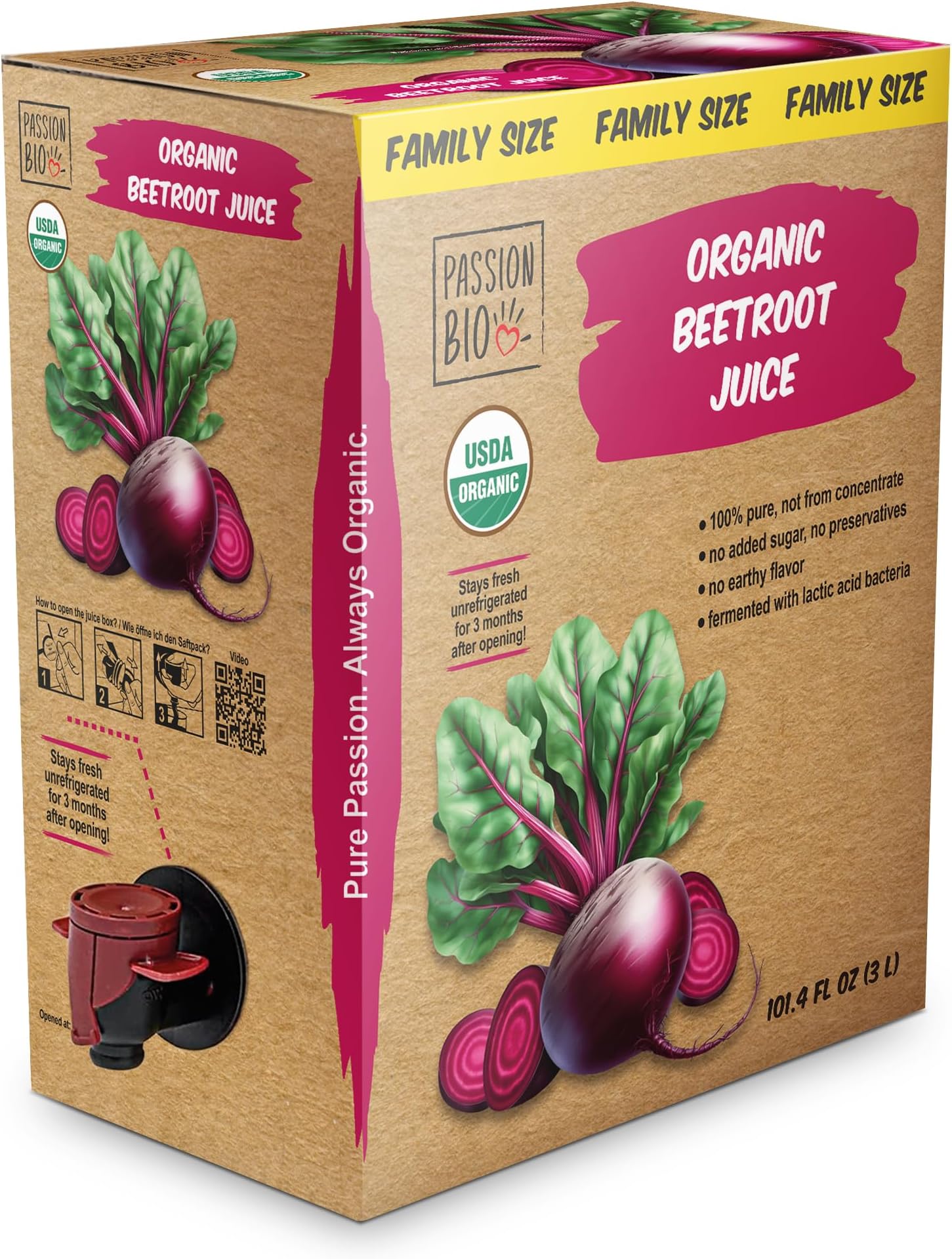 Amazon.com : Organic Beetroot Juice Box 101.4 Fl Oz | Pure Beet Juice ...