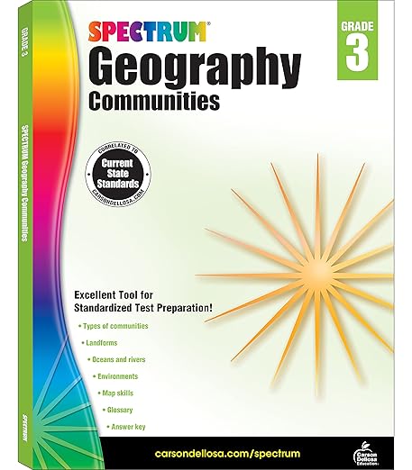 Spectrum Grade 3 Geography Workbook, Types of Communities, Environments ...
