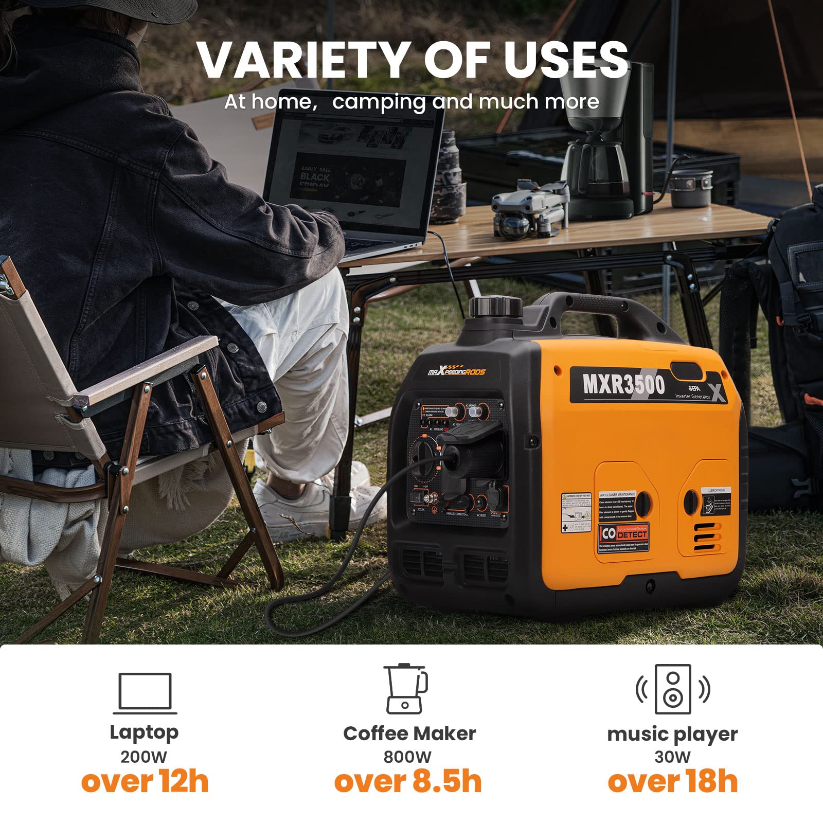 Snapklik.com : MaXpeedingrods 3500 Watt Portable Inverter Generator Gas ...