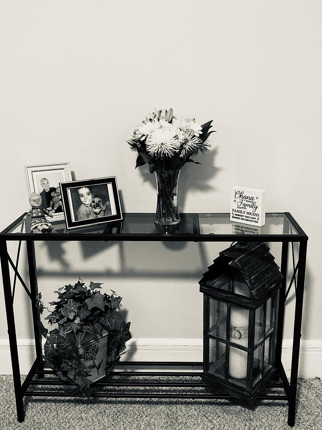 $10/mo - Finance Hoctieon Gold Glass Console Tables for Entryway, 2 ...