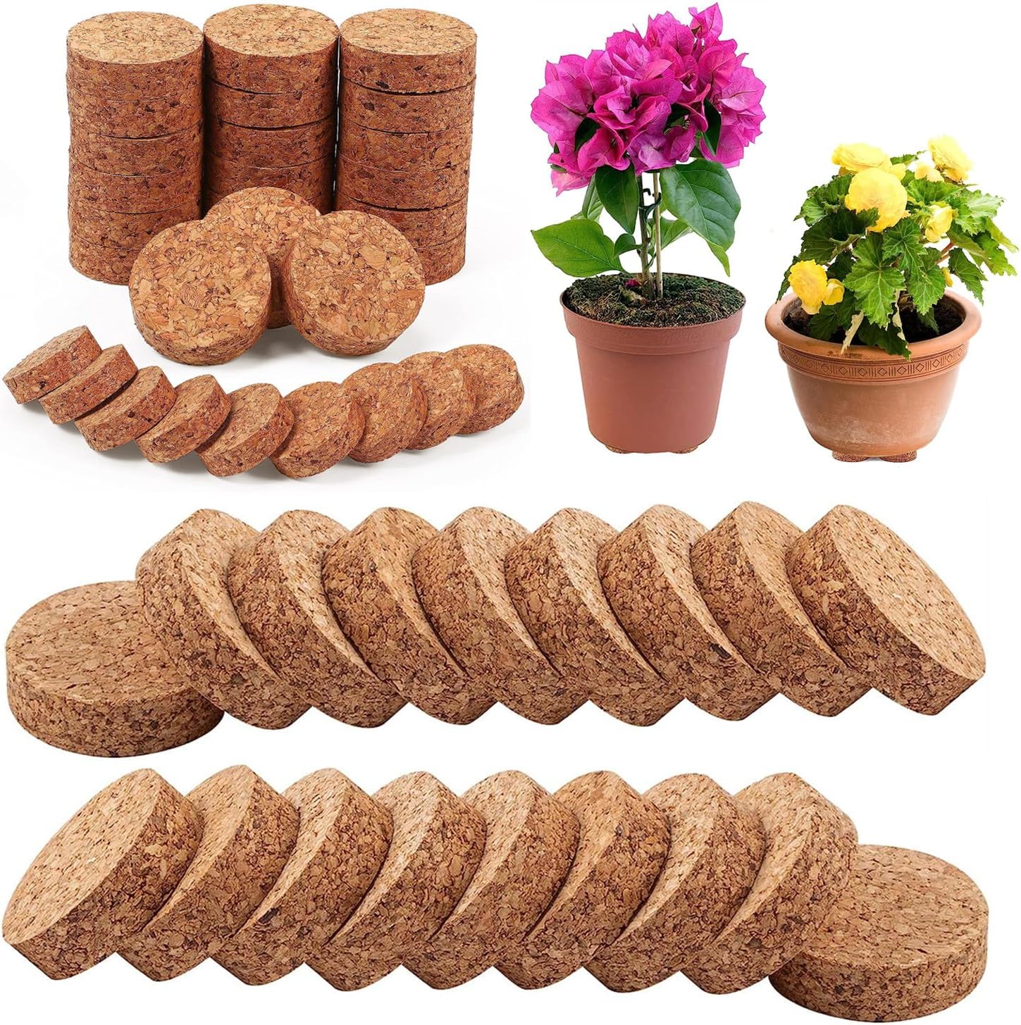 Amazon.com : RHBLME 80PCS Pot Feet for Outdoor Planters, 2 Inch Cork ...