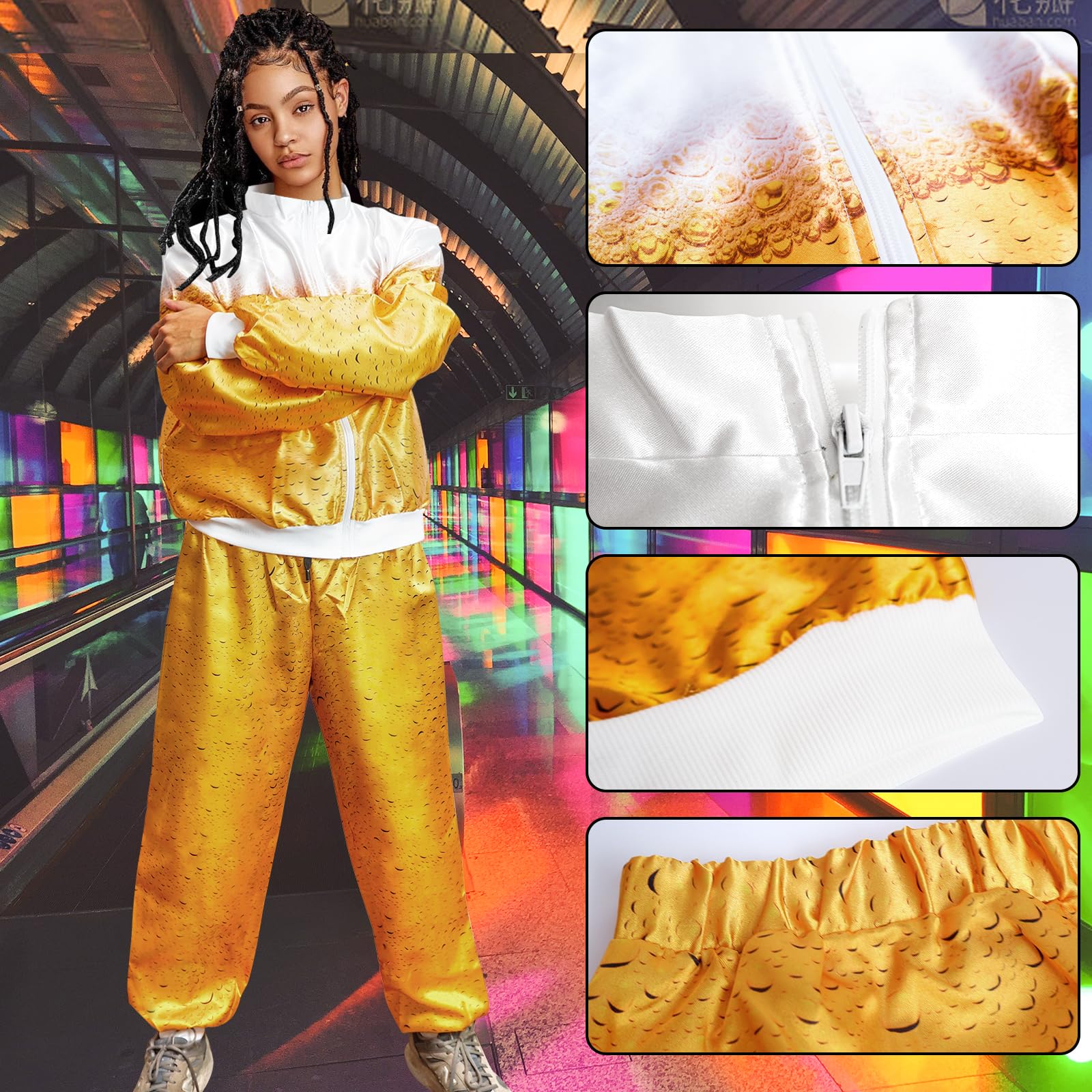Fancyset 80s Shell Suit Fancy Dress Women Man Retro Tracksuit 80s Disco ...